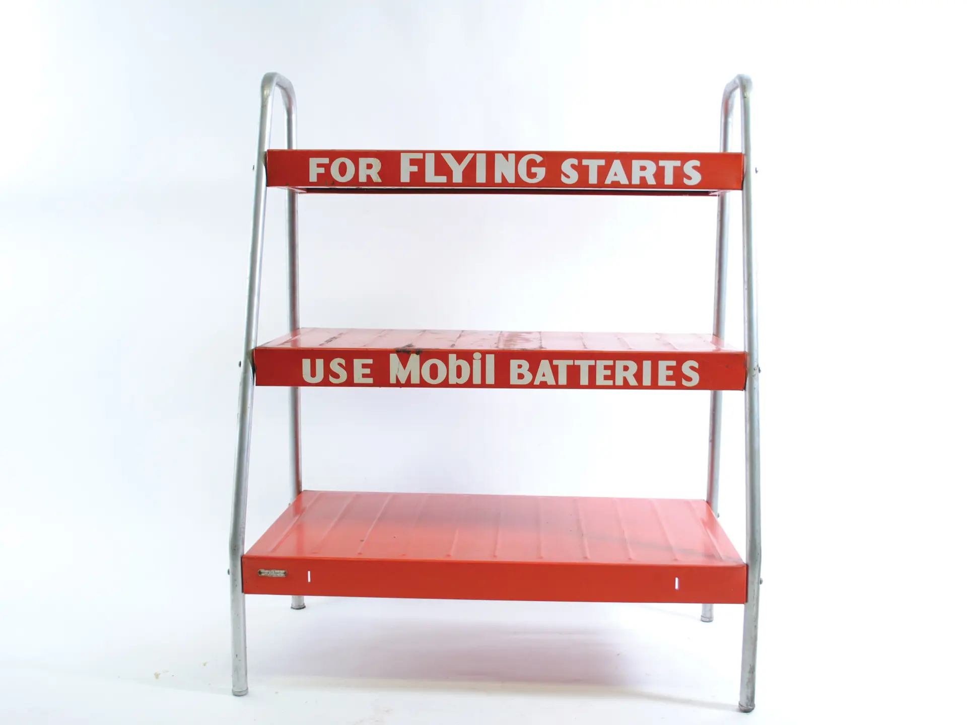 A Mobil batteries service station rack in original condition 43" x 35 ...