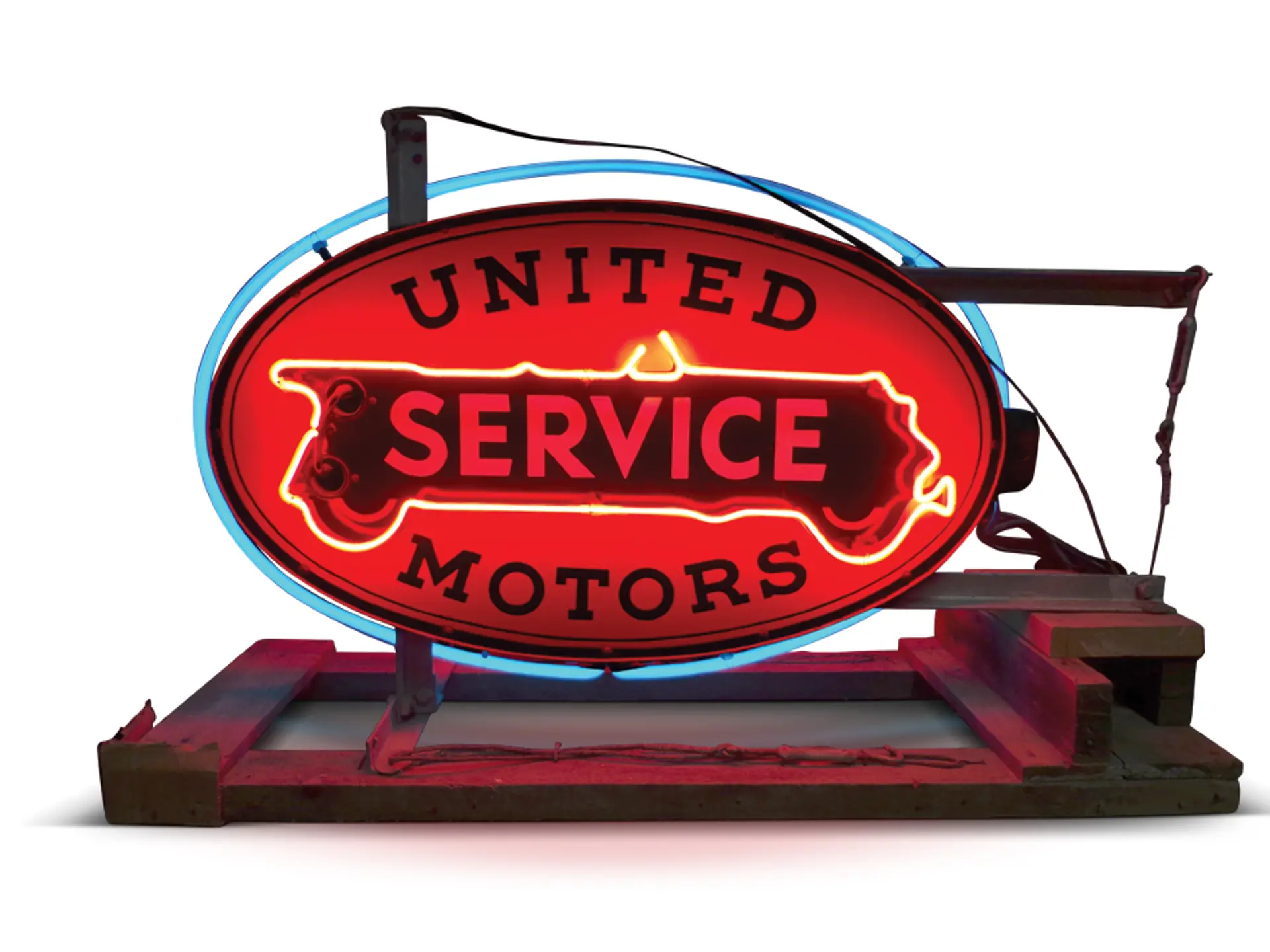 United Motors Double-Sided Porcelain Outdoor Sign with Original Neon ...