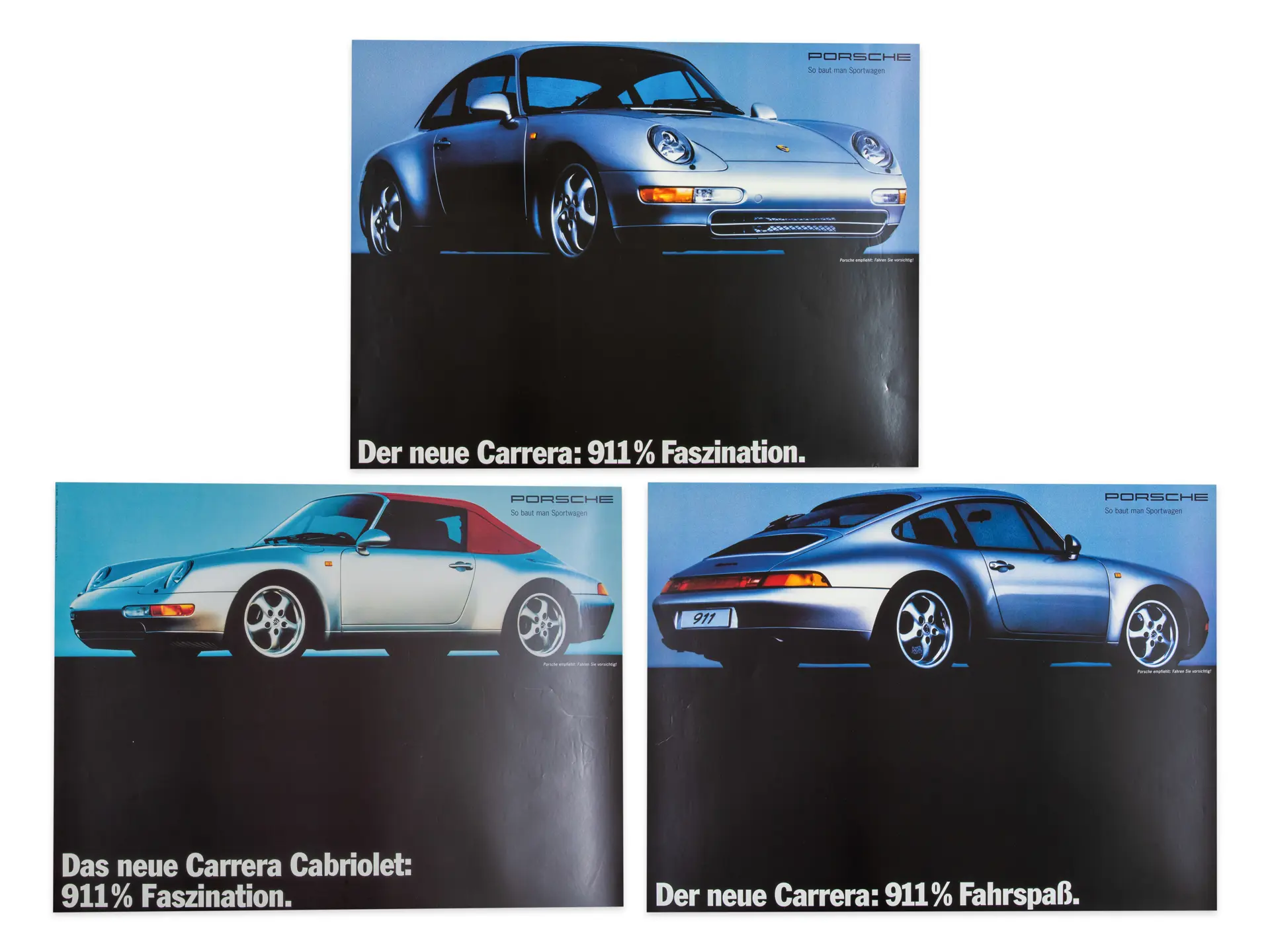 Three Porsche 911 Advertising Posters, German | The White Collection ...