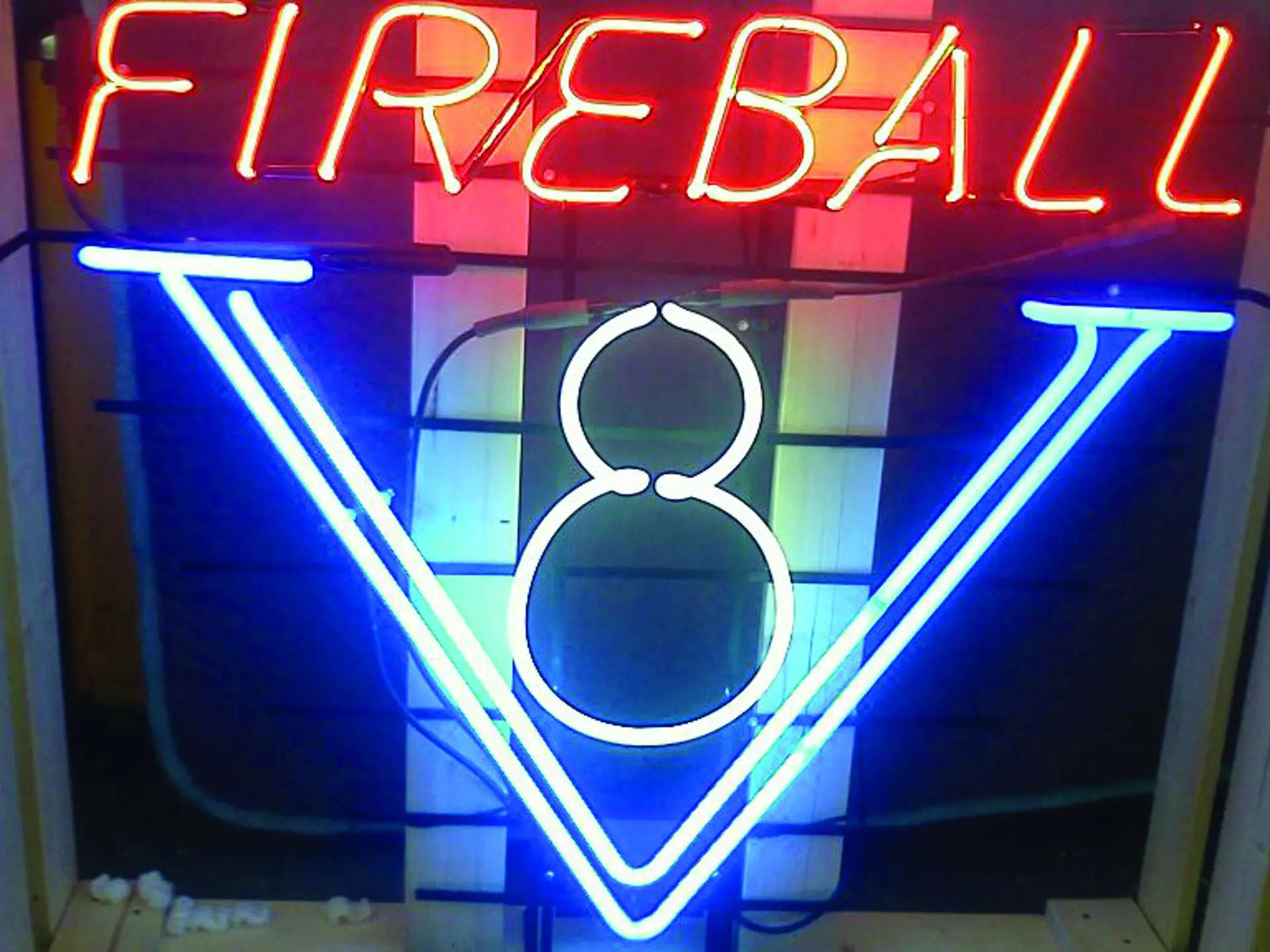 Fireball V-8 neon sign, 1940s, original, 42x42in. | Auburn Fall 2016 ...