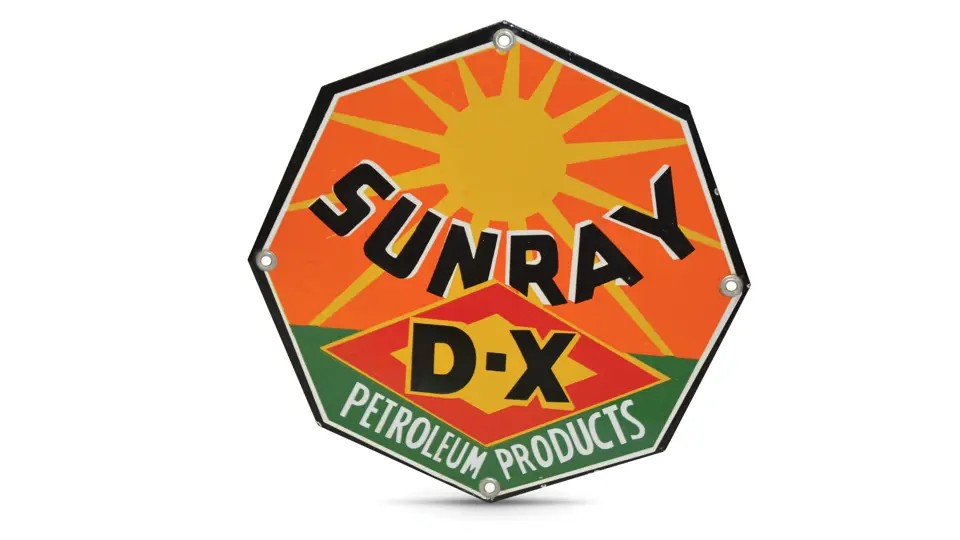 "Sunray D-X Petroleum Products" Porcelain Sign | Auburn Fall 2019 | RM ...