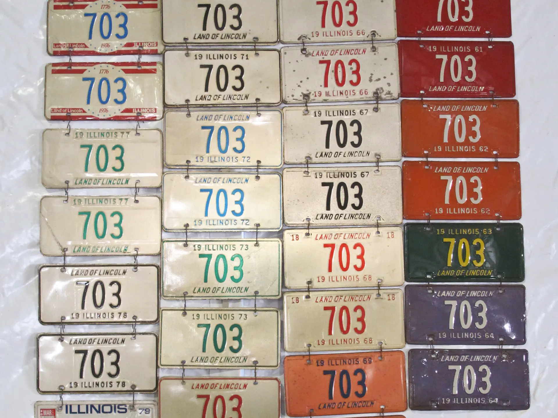 Illinois Numbered 703 Sequential License Plates | The Lee Roy Hartung ...