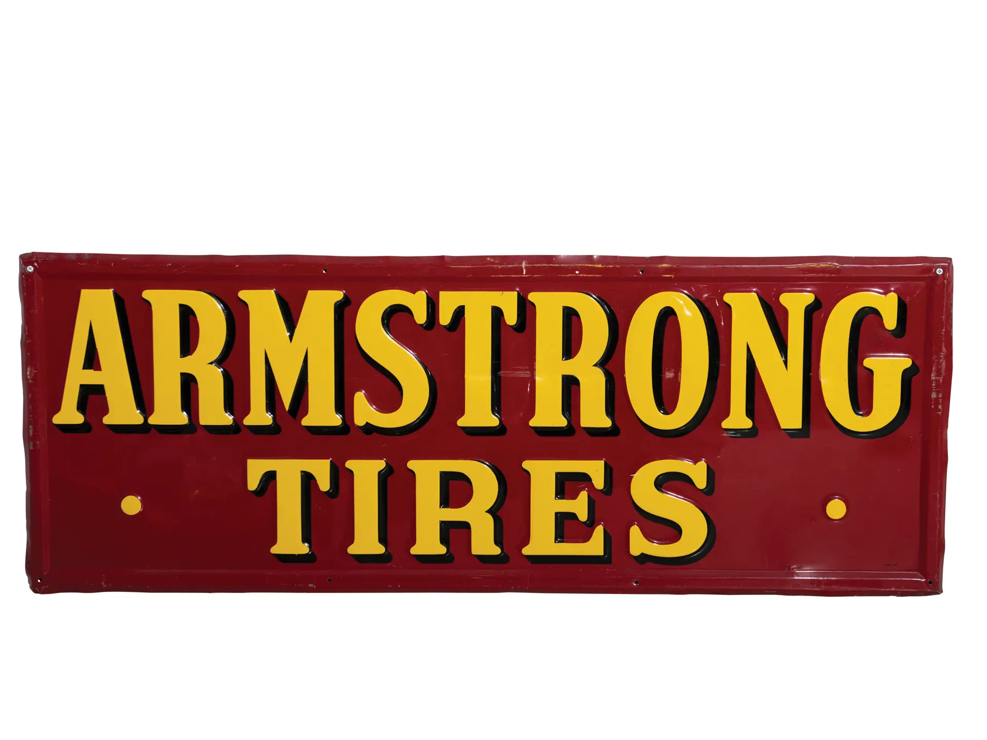 Armstrong Tires Embossed Tin Sign | The Dingman Collection | RM Sotheby's