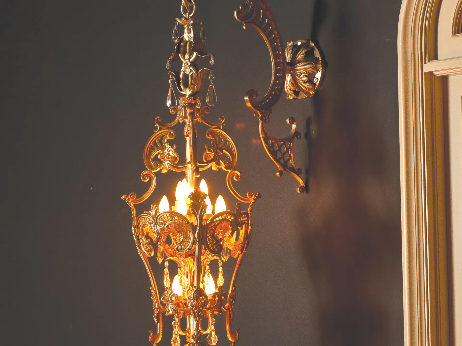 Pair of Fine Rococo Style Gilt-Bronze Pendant Wall Lights | The Milhous ...