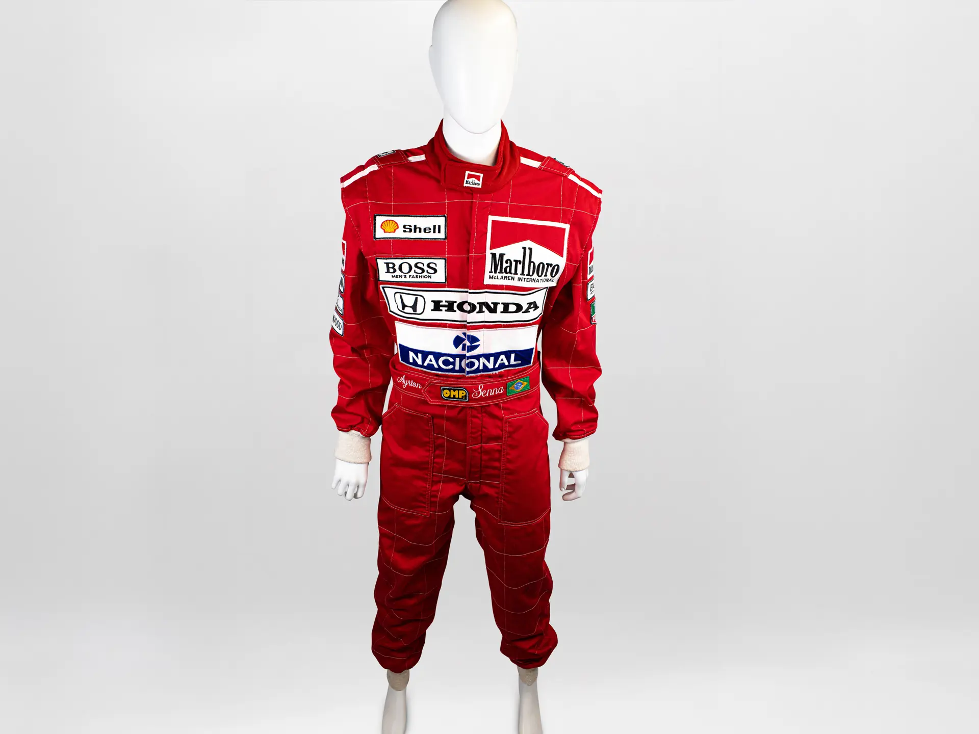 1991 Ayrton Senna McLaren-Honda Formula 1 OMP Replica Racing Suit | The ...
