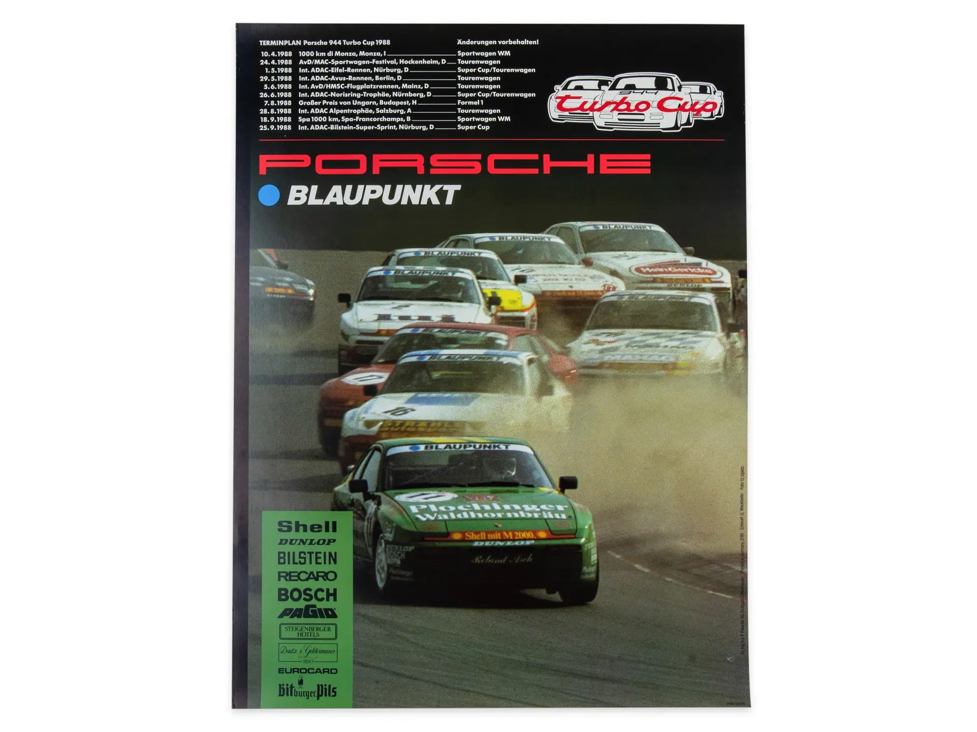 Porsche Blaupunkt 944 Turbo Cup Racing Poster, 1988 | The White ...