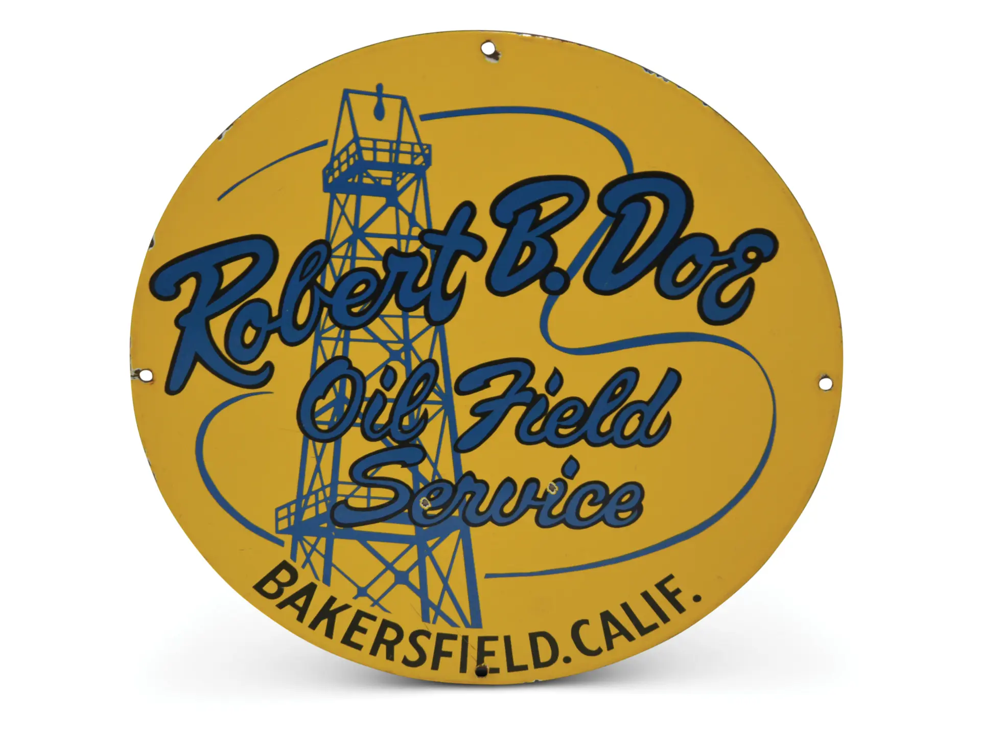 "Robert B. Doe Oil Field Service" Truck Door Porcelain Sign | Auburn ...