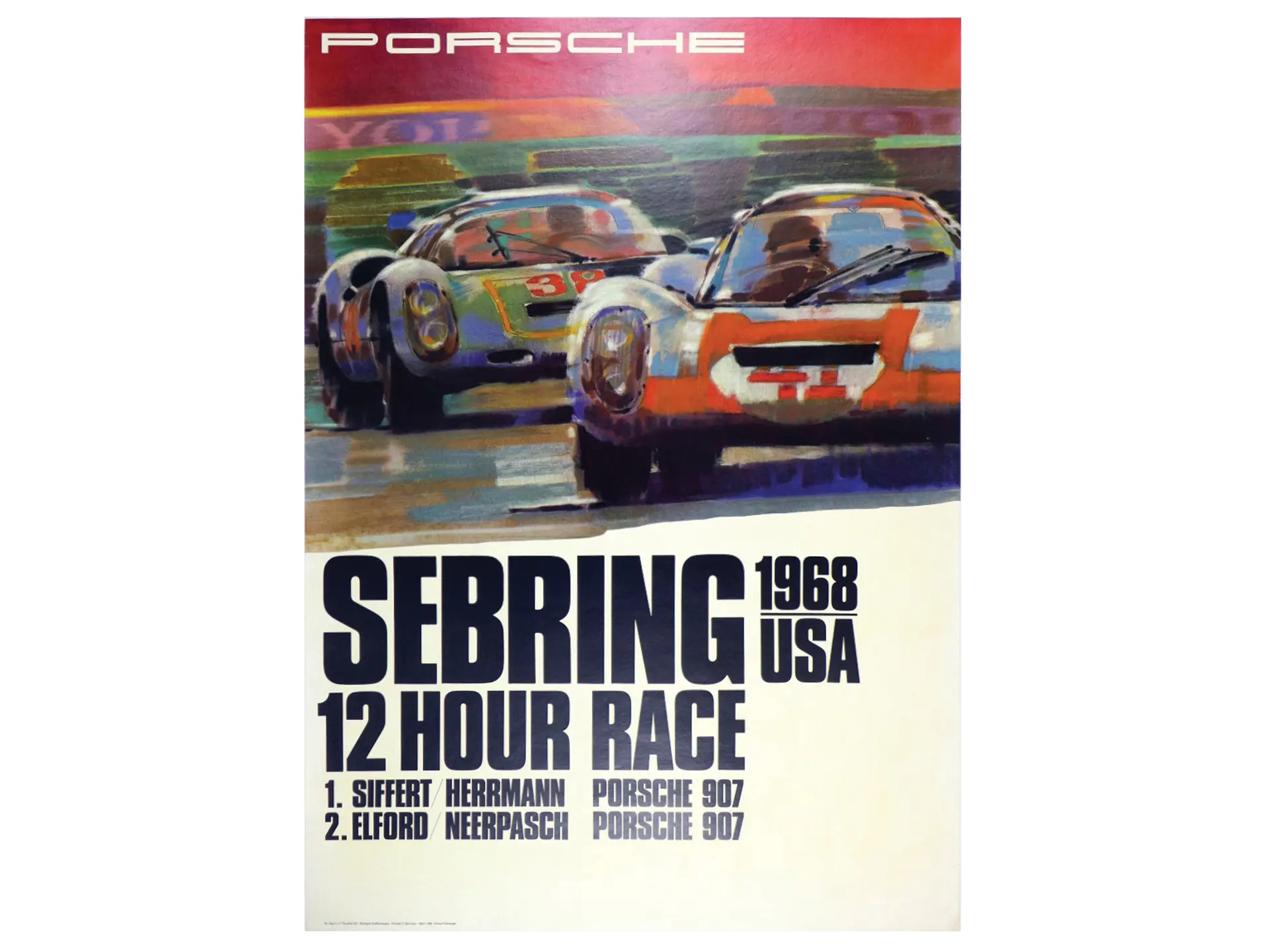 Sebring 12 Hour Race, 1968 | Classic & Rare Porsche Posters | RM Sotheby's