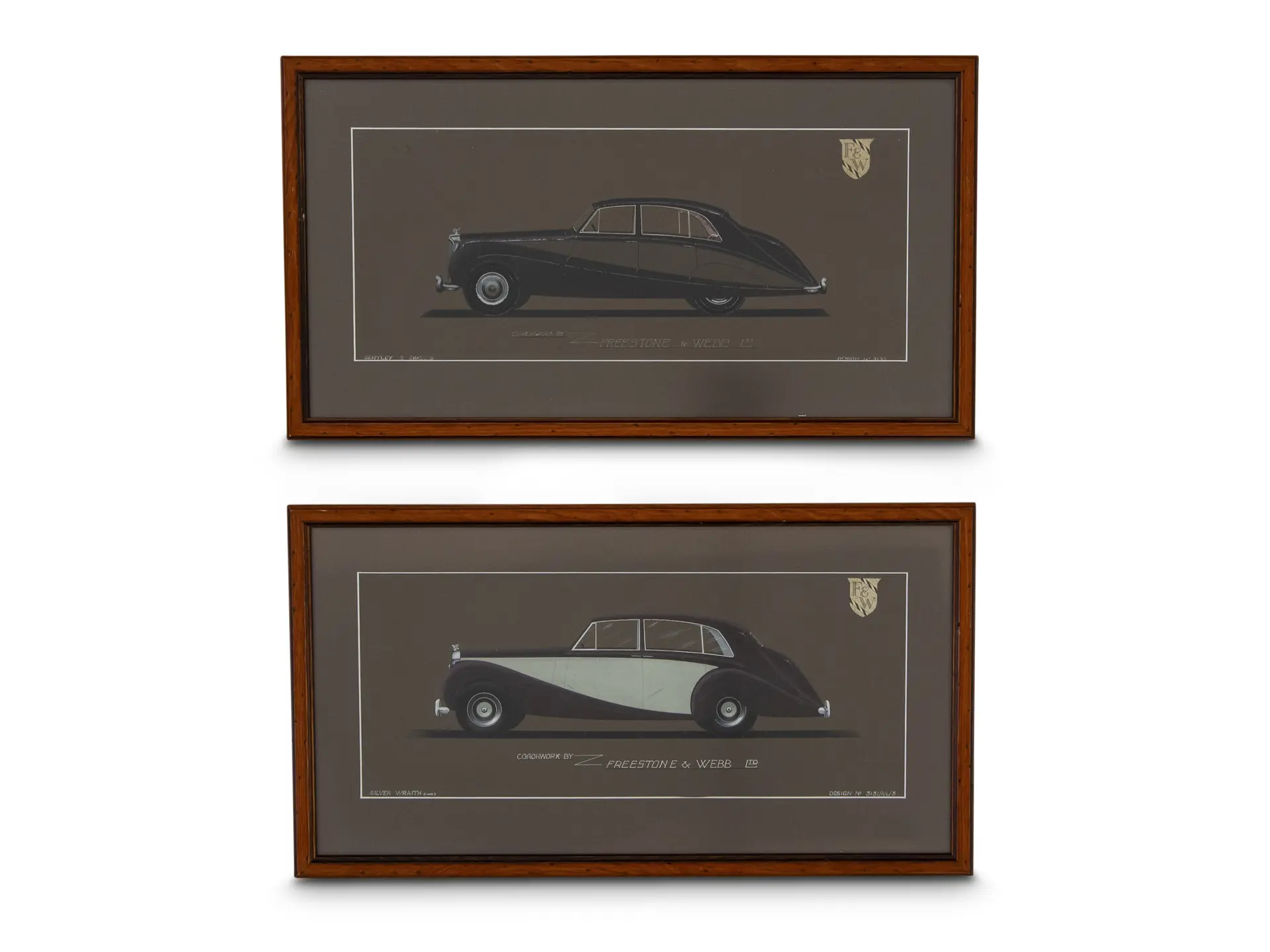 Two Bentley and Rolls-Royce Coachwork Design Drawings by Freestone ...