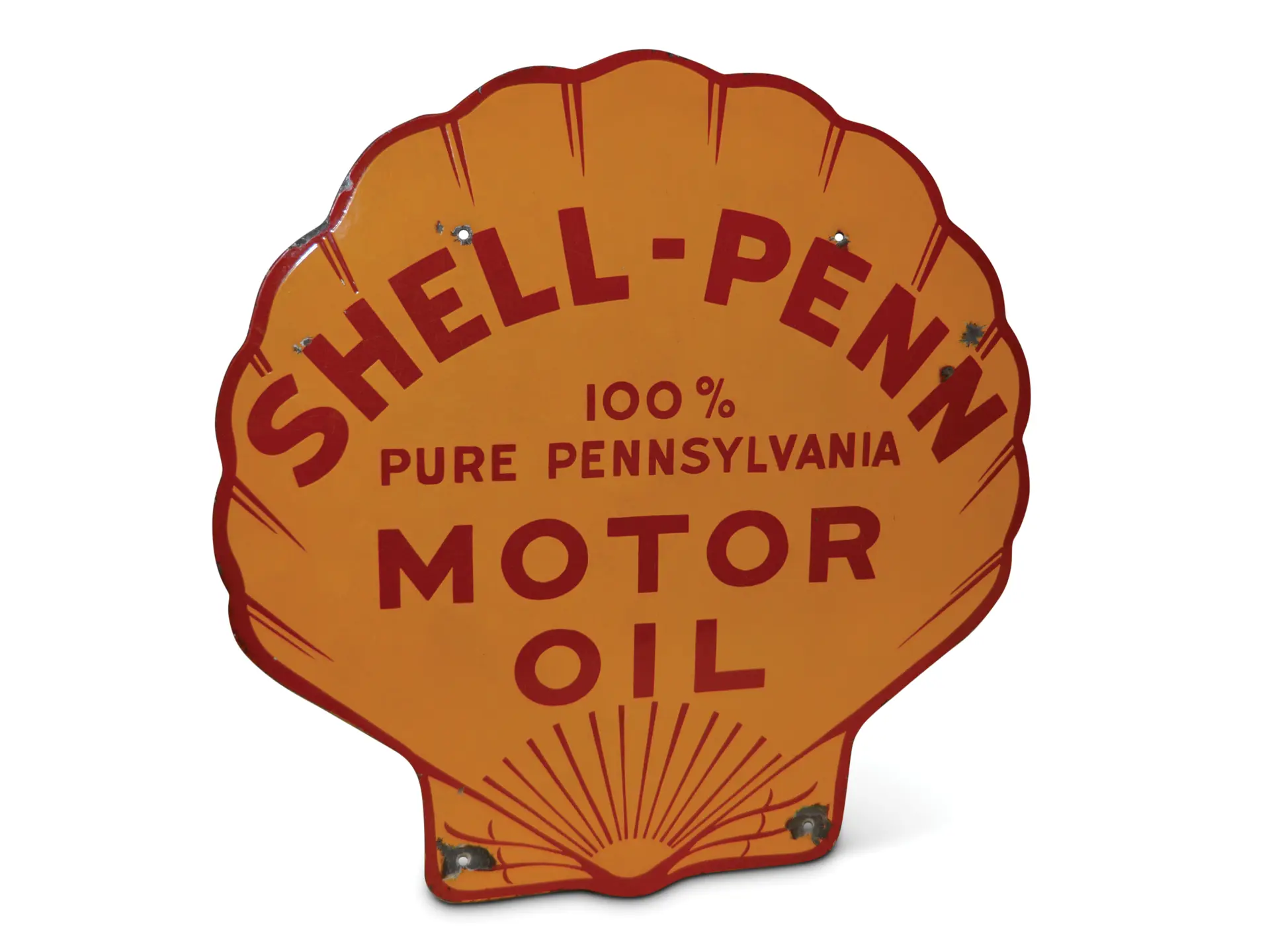 "Shell-Penn 100% Pure Pennsylvania Motor Oil" Porcelain Sign | Auburn ...