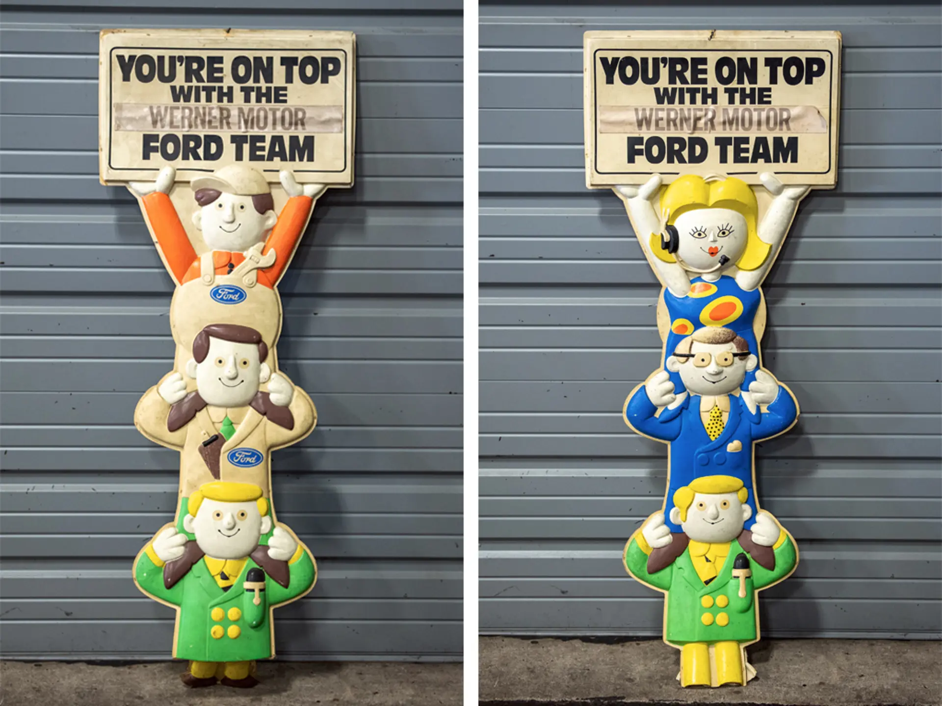 "You're On Top With The Werner Motor Ford Team" Double-Sided Plastic ...