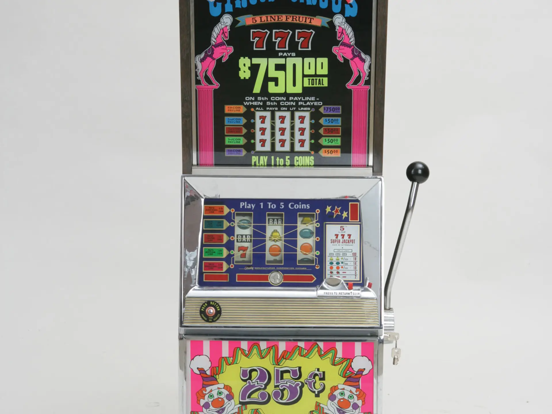 Bally Circus Circus Slot Machine with Base | Classic Car Auction of ...