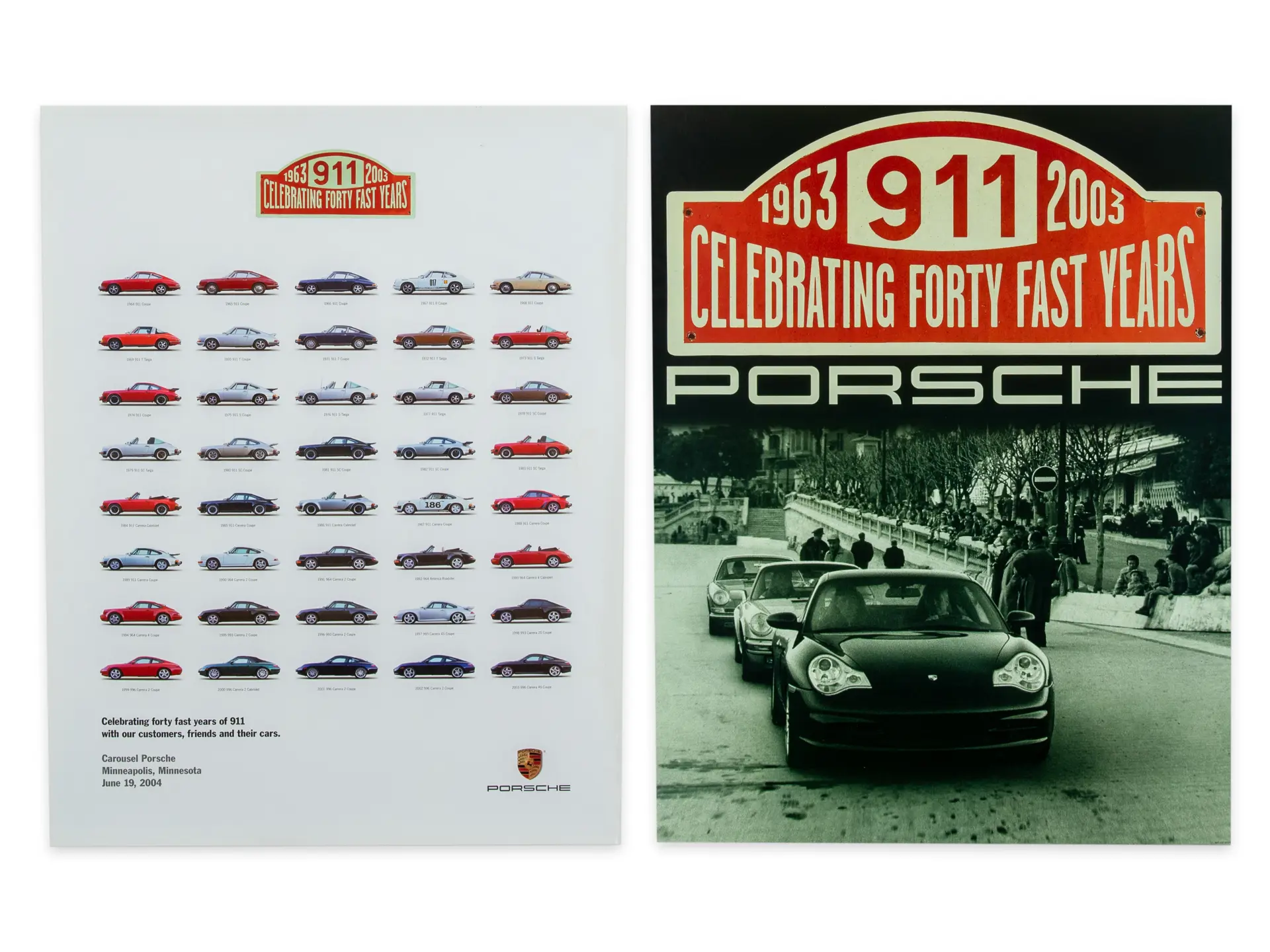 Two "Celebrating Forty Fast Years" Porsche 911 Posters | The White ...