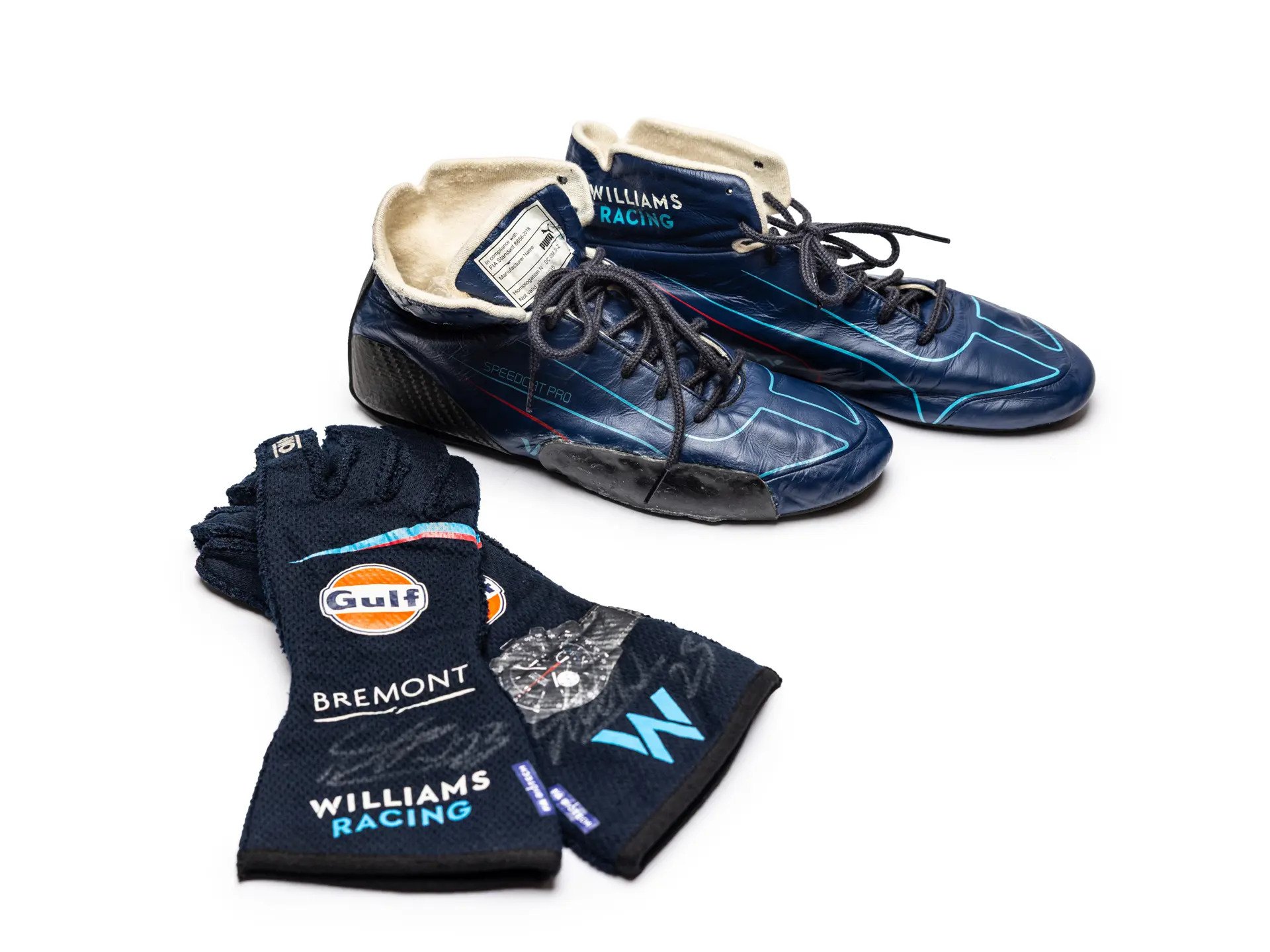 2022 Alex Albon Williams Formula 1 Puma Racing Boots and OMP Racing ...