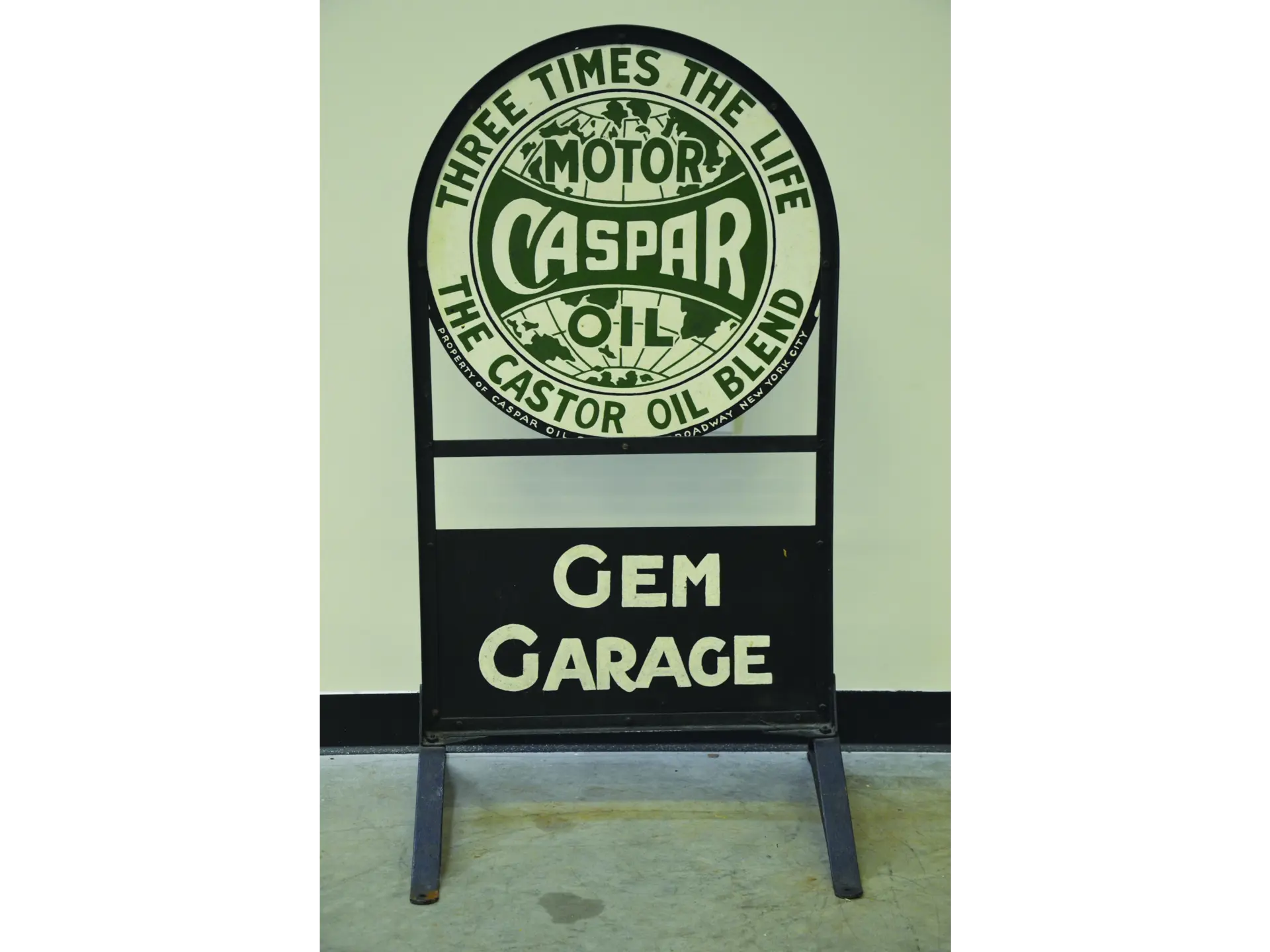 A rare, restored, ‘Caspar motor oil’ curb sign, 46 x 24." | Auburn Fall ...