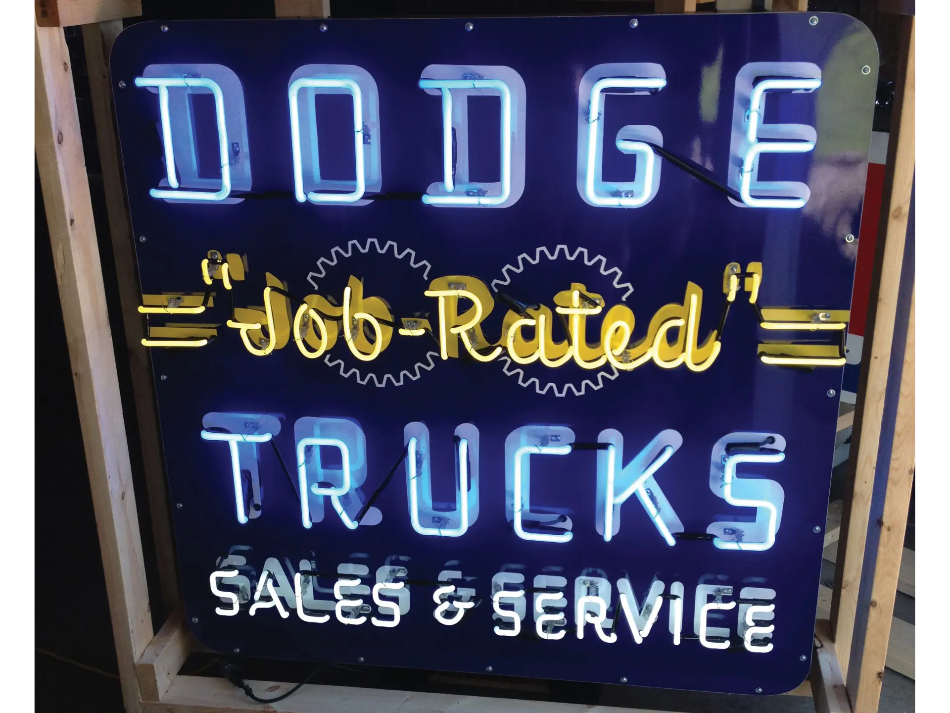 Dodge Trucks Tin Neon Sign, with Flasher, 48" x 48", New Neon ...