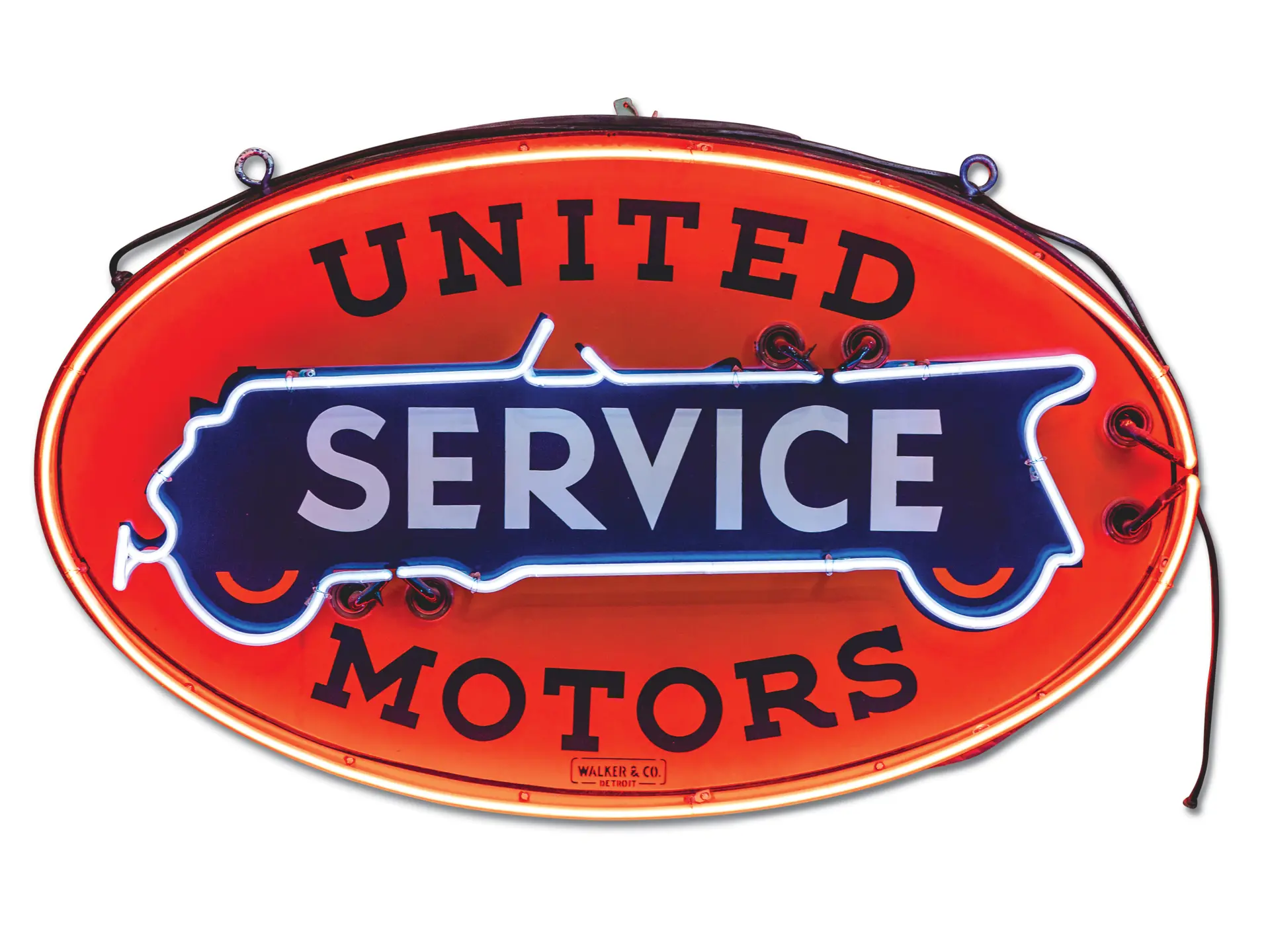 United Motor Service Neon Signs Mounted Back-To-Back | Auburn Spring ...