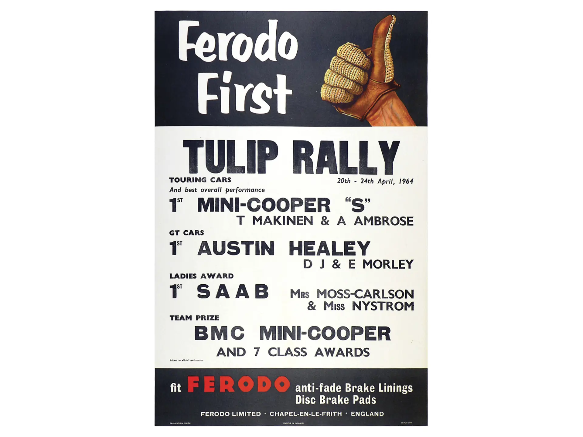 Tulip Rally, 1964 | Original Racing Posters, 1925-1972 2020 | RM Sotheby's