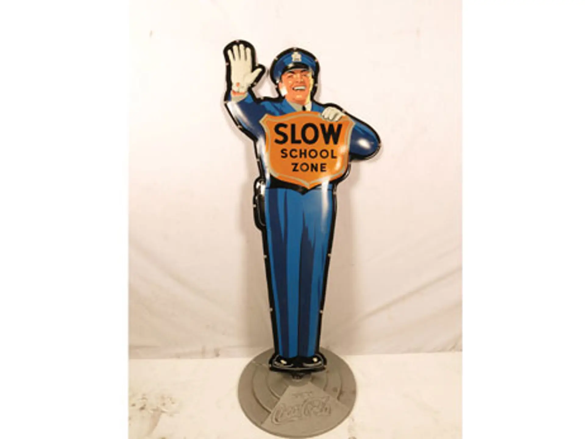 Coca-Cola "Slow School Zone" Cop, with original base, cop is ...