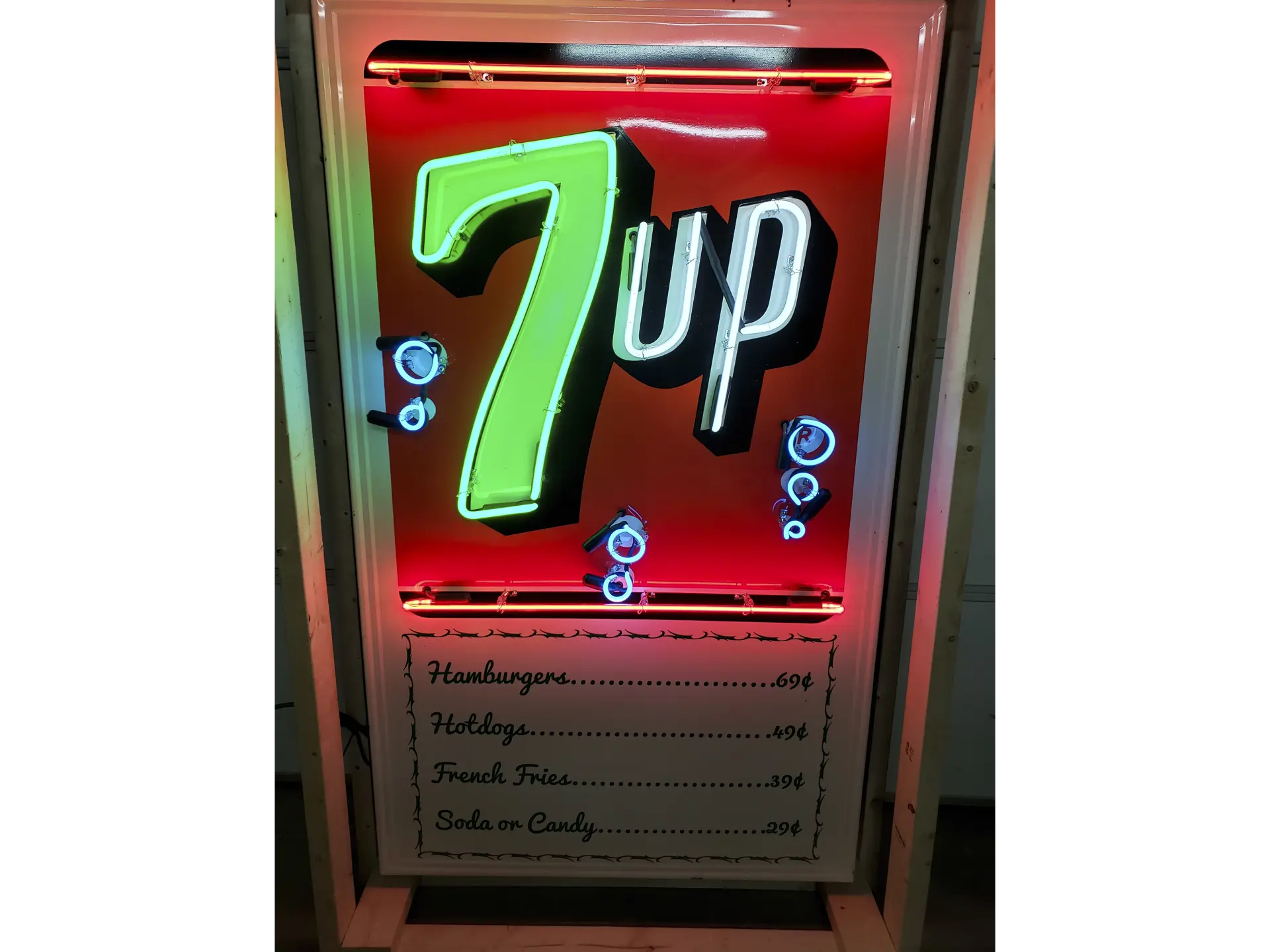 7UP Original Tin Sign with Neon Added | Auburn Spring 2019 | RM Sotheby's
