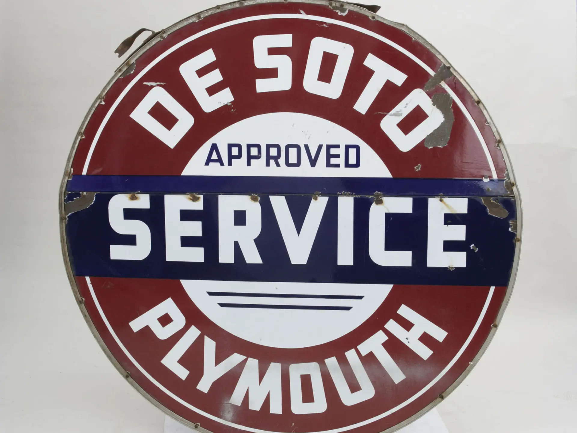Porcelain Desoto Plymouth Service Sign | Classic Car Auction of ...