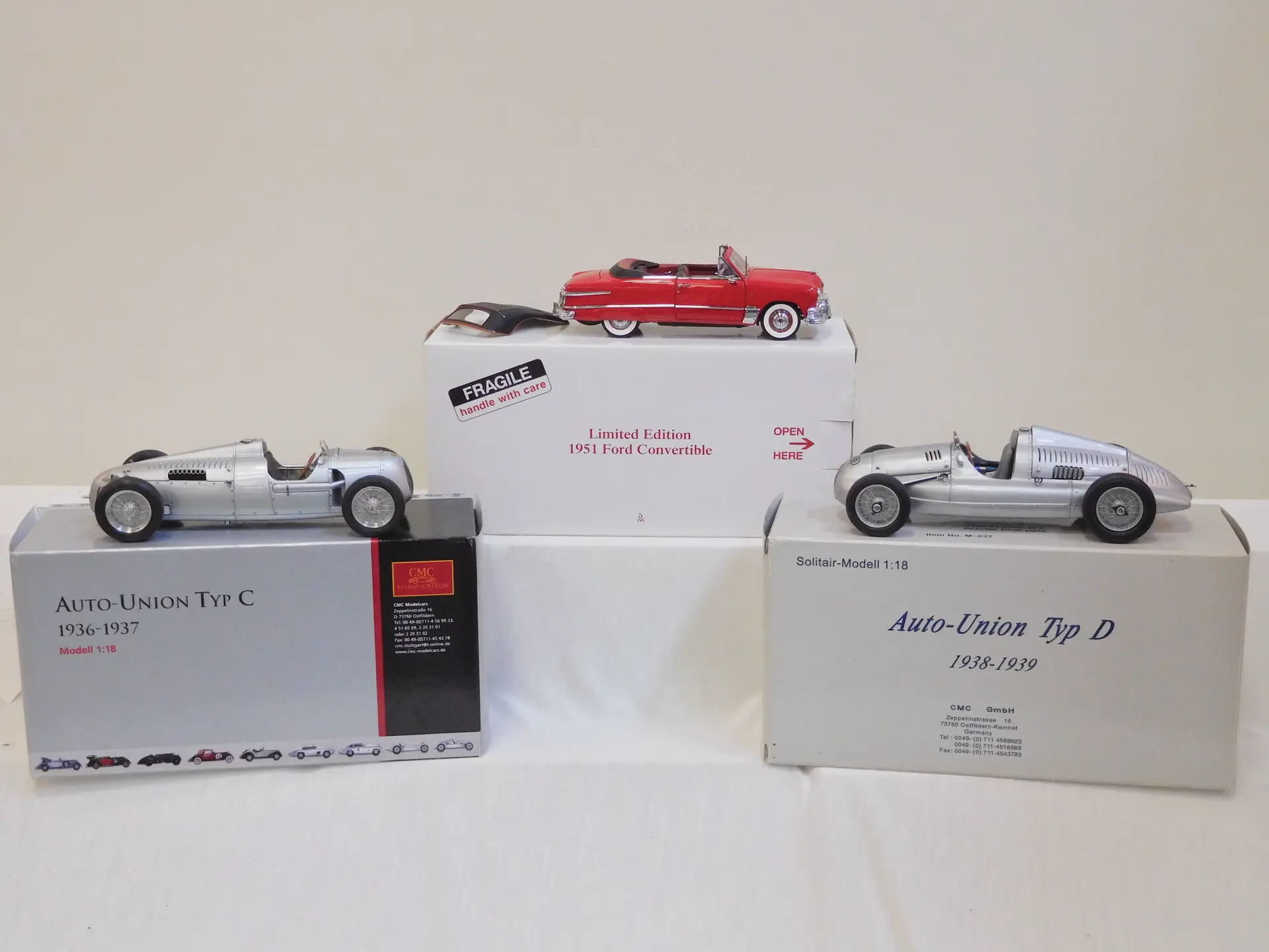 1951 Ford Convertible (Top Separate), 36/37 Auto Union Type C, 1 ...