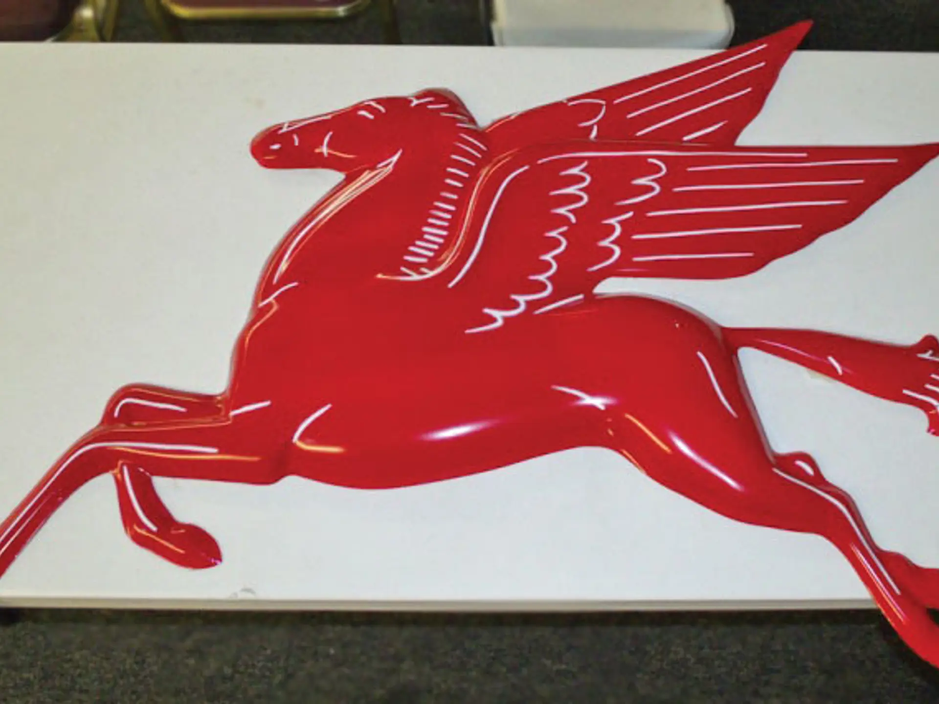 Pegasus, Mobiloil flying red horse sign fiberglass (51 1/2"X 34 1/2" X ...