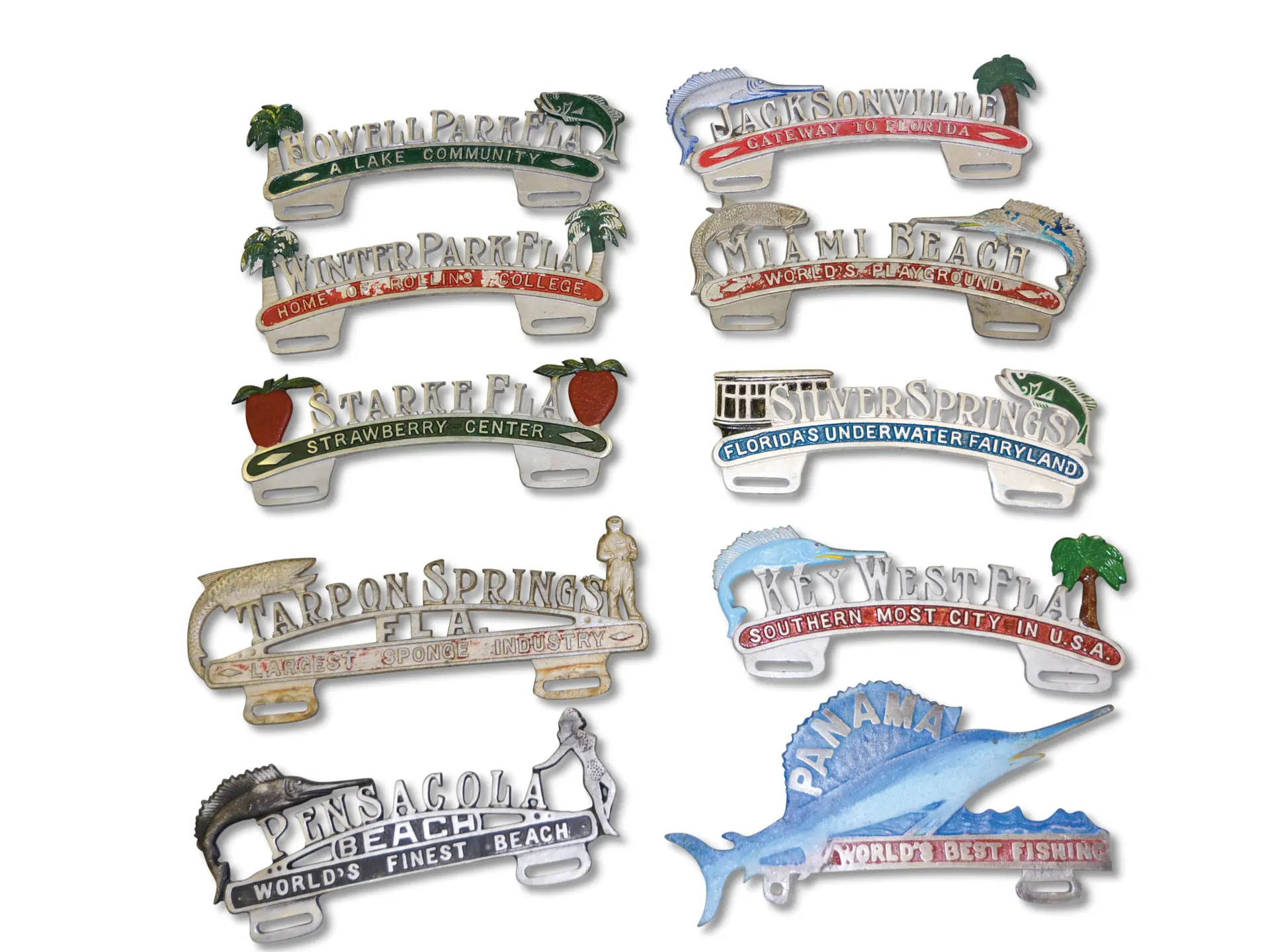 Ten Florida Cast Aluminum License Plate Attachments | Auburn Fall 2019 ...