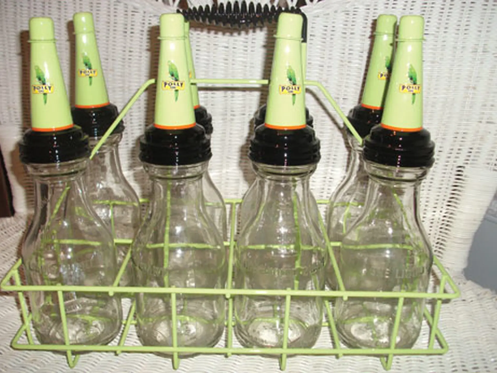 Restored Eight Pack Polly Oil Bottles and Rack | Auburn Fall 2012 | RM ...