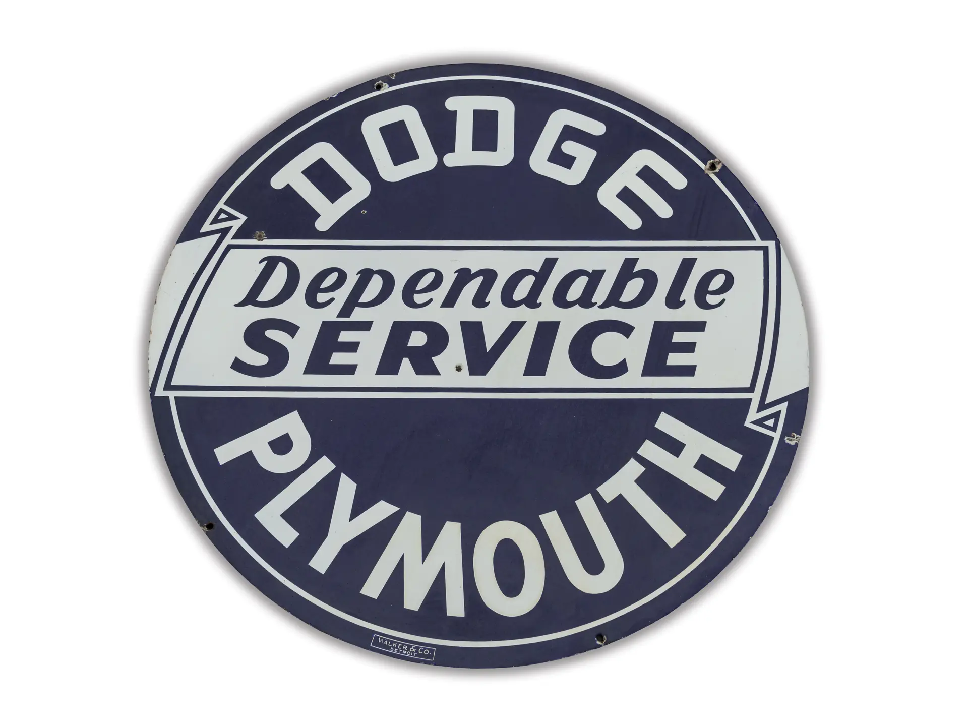 Dodge Plymouth Dependable Service Double-Sided Porcelain Sign | Hershey ...