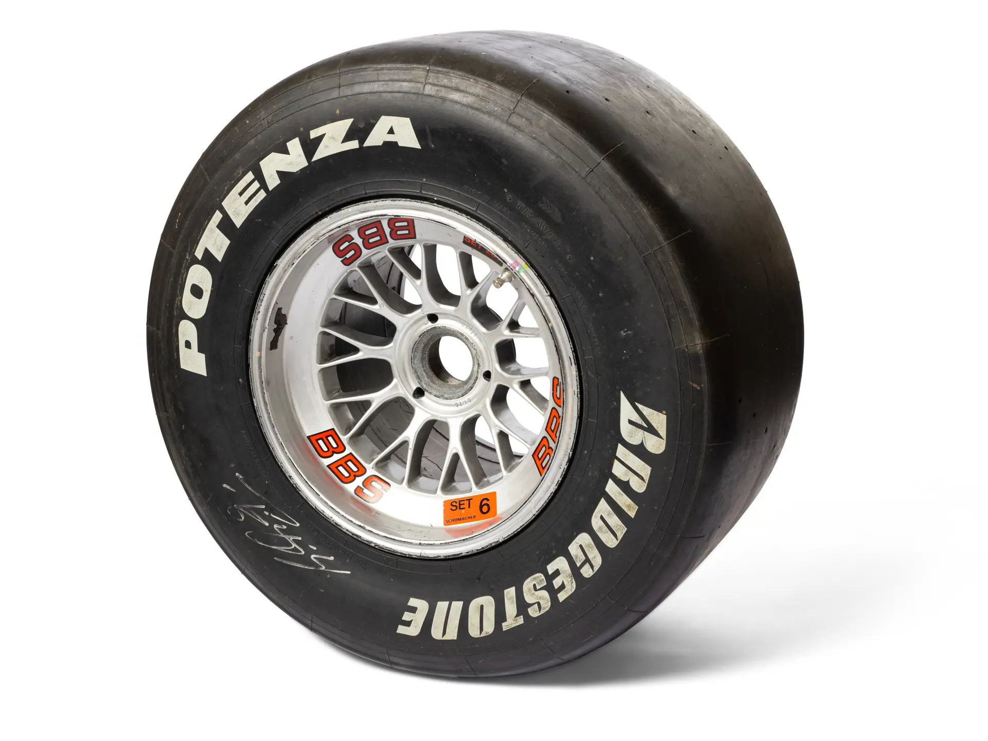BBS Wheel and Bridgestone Potenza Slick Signed Tyre | The Schumacher ...