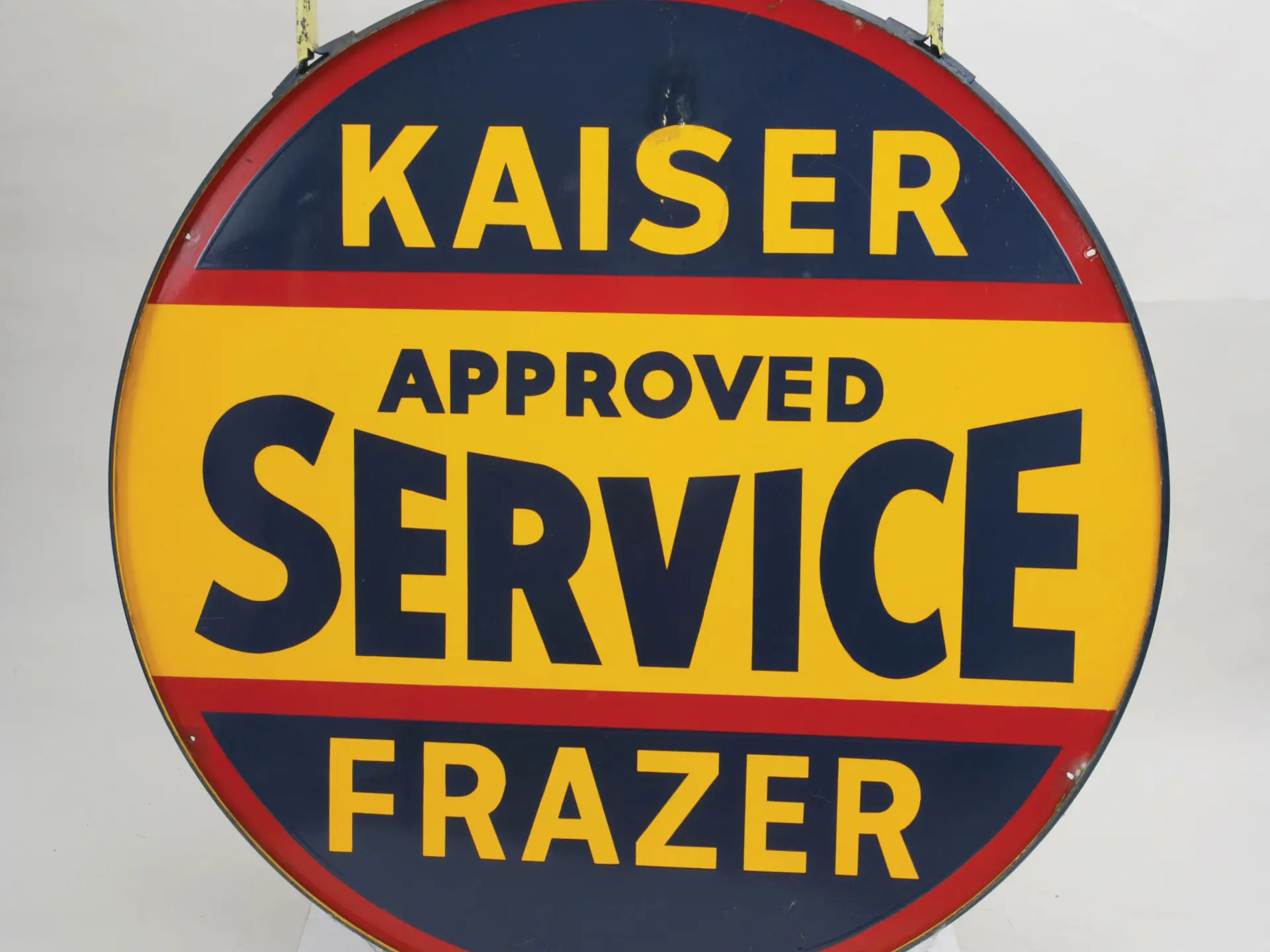 Porcelain Kaiser Frazer Service Sign | Classic Car Auction of Michigan ...