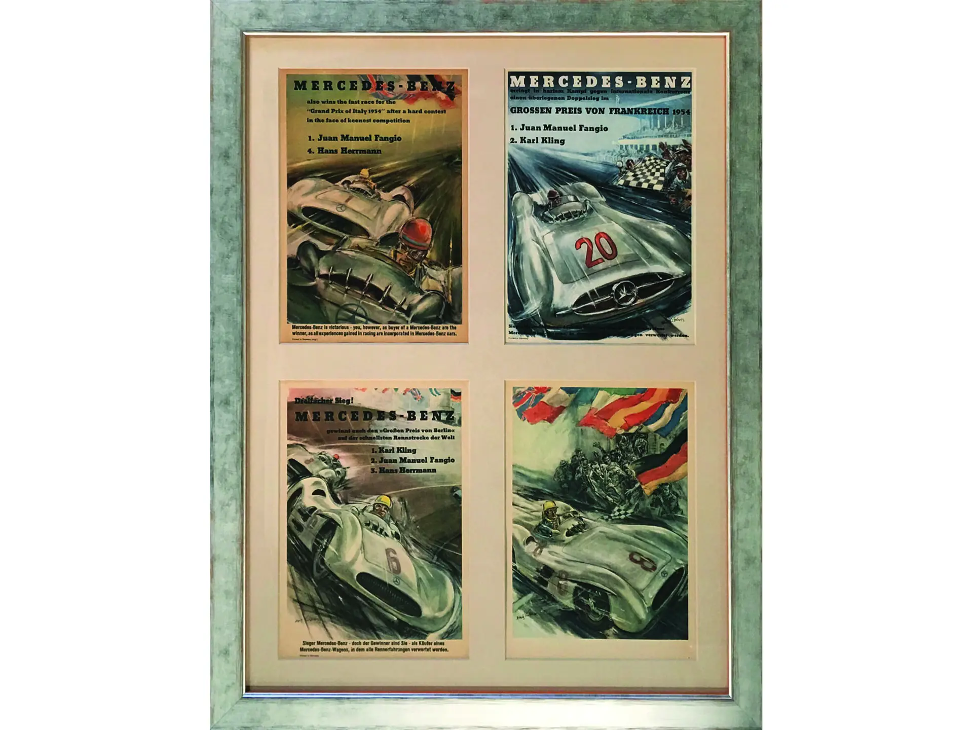 Four 1950s Mercedes Victory posters by Hans Liska. 30 x 23 ins. | Santa ...