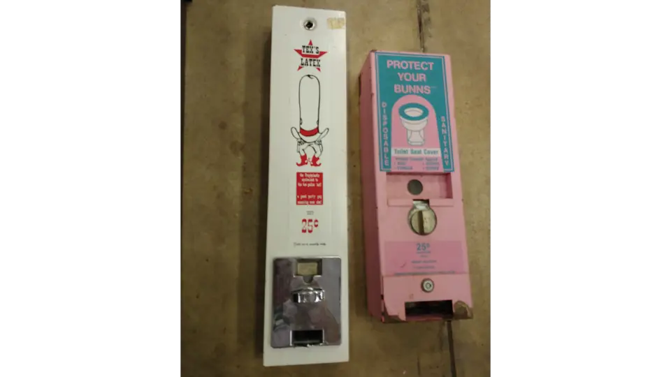 Pair of Coin Operated Rest Room Machines | Auburn Spring 2019 | RM ...