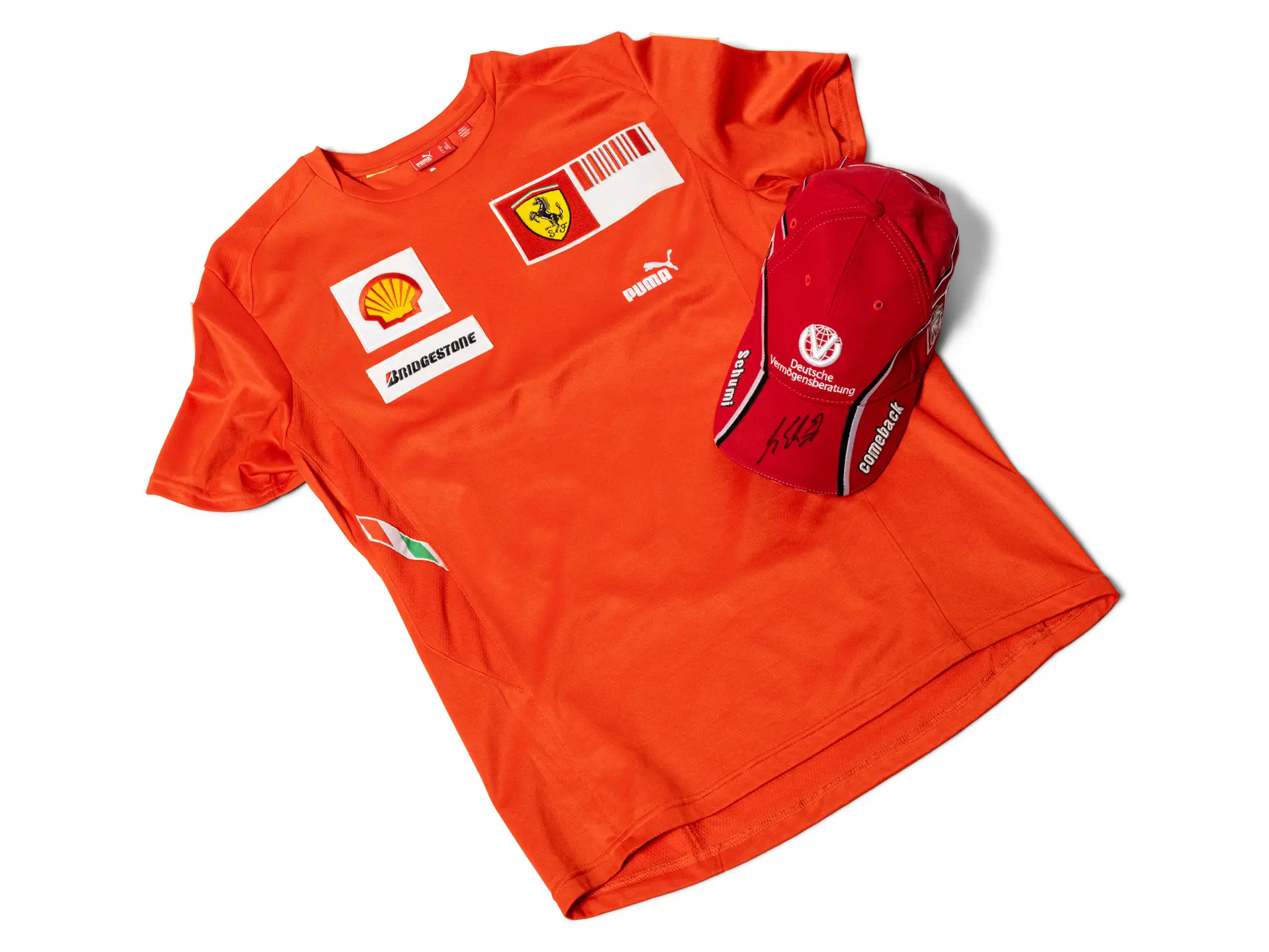 Scuderia Ferrari Formula 1 Puma Signed T-Shirt and "Schumi Comeback ...