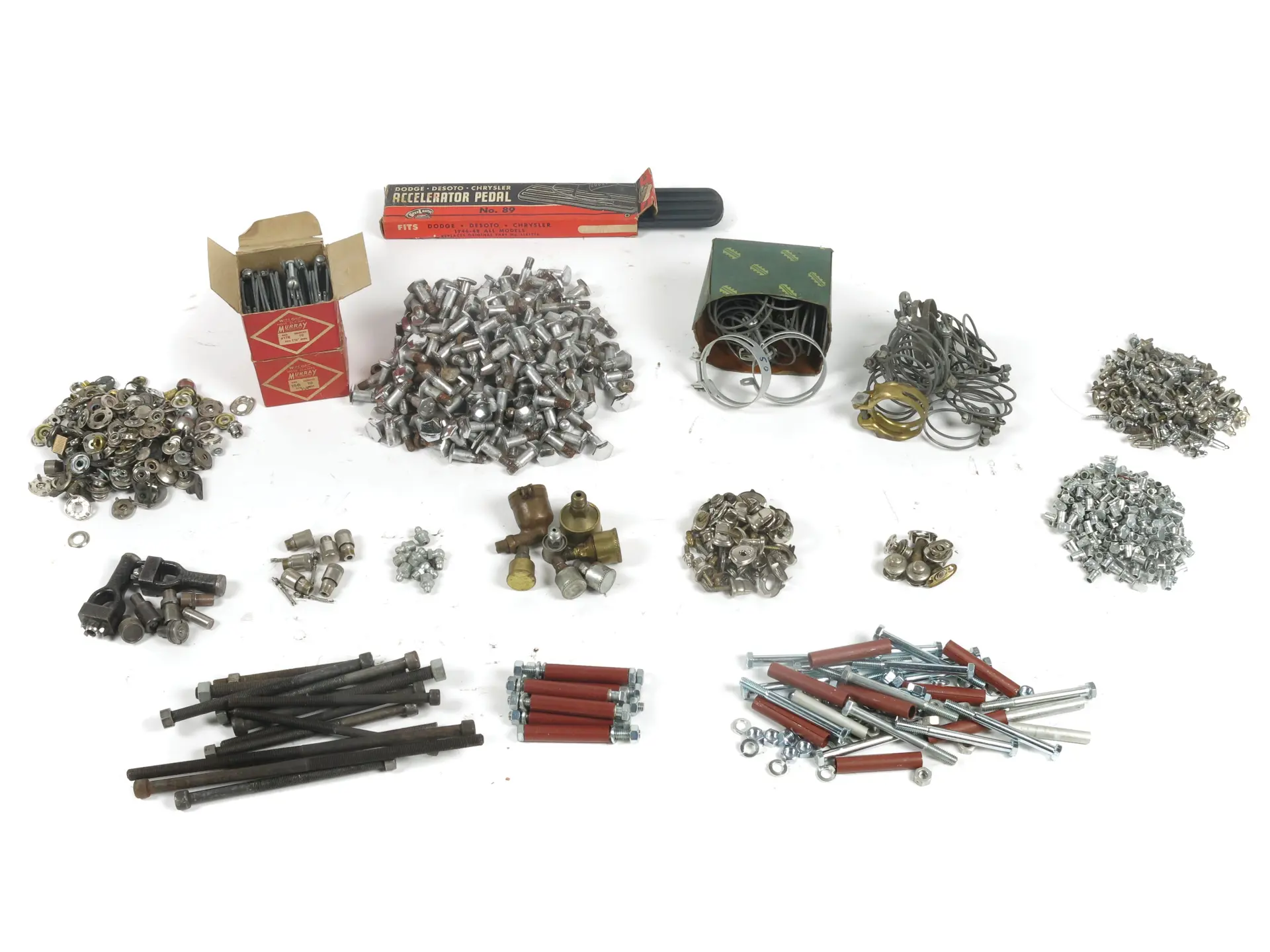(1) Box Upholstery Fasteners and Tools, Misc. Hardware, Oil Cans, Etc ...