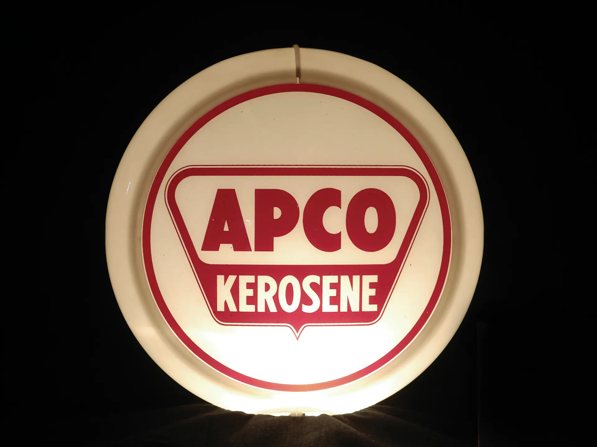 APCO Kerosene, gas globe with plastic frame. In very good original ...