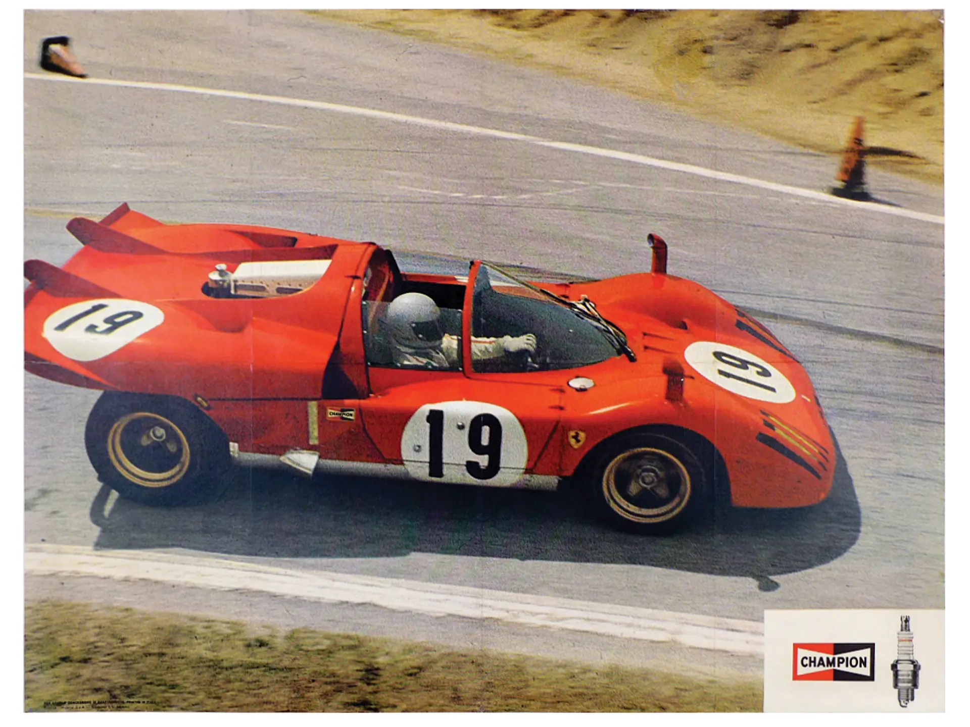 Ferrari 512 S, Champion Spark Plugs, ca. 1970 | Original Racing Posters ...