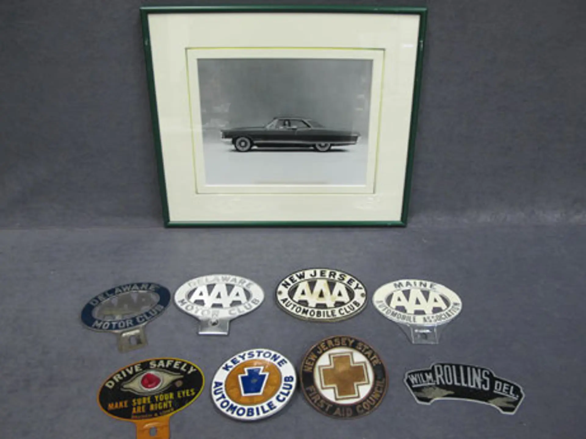Eight (8) License Plate Badges and Photo of 1960's Grand Prix | Auburn ...