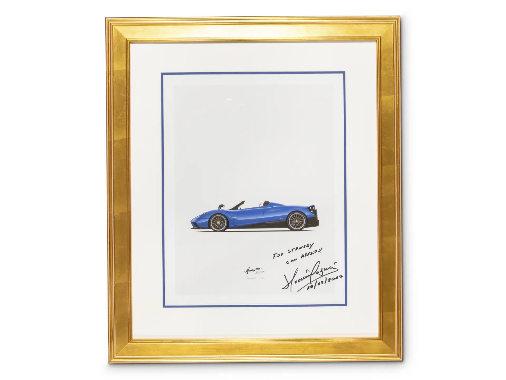 Pagani Huayra Roadster Framed Picture, Signed by Horacio Pagani | The ...