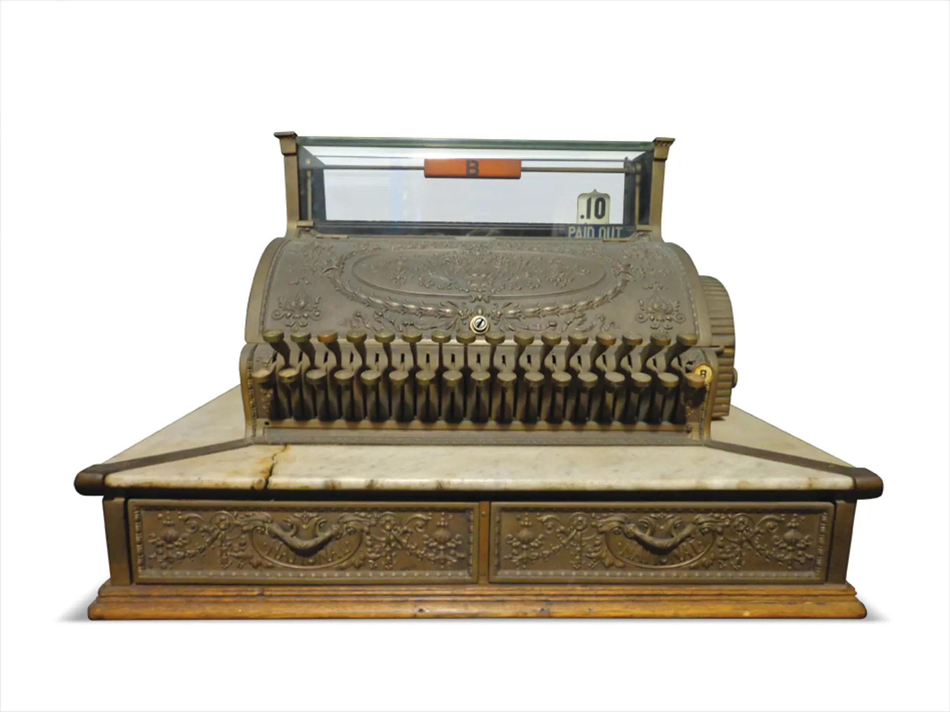 National Double Drawer Cash Register Model 359-2-2 in Natural Bronze ...