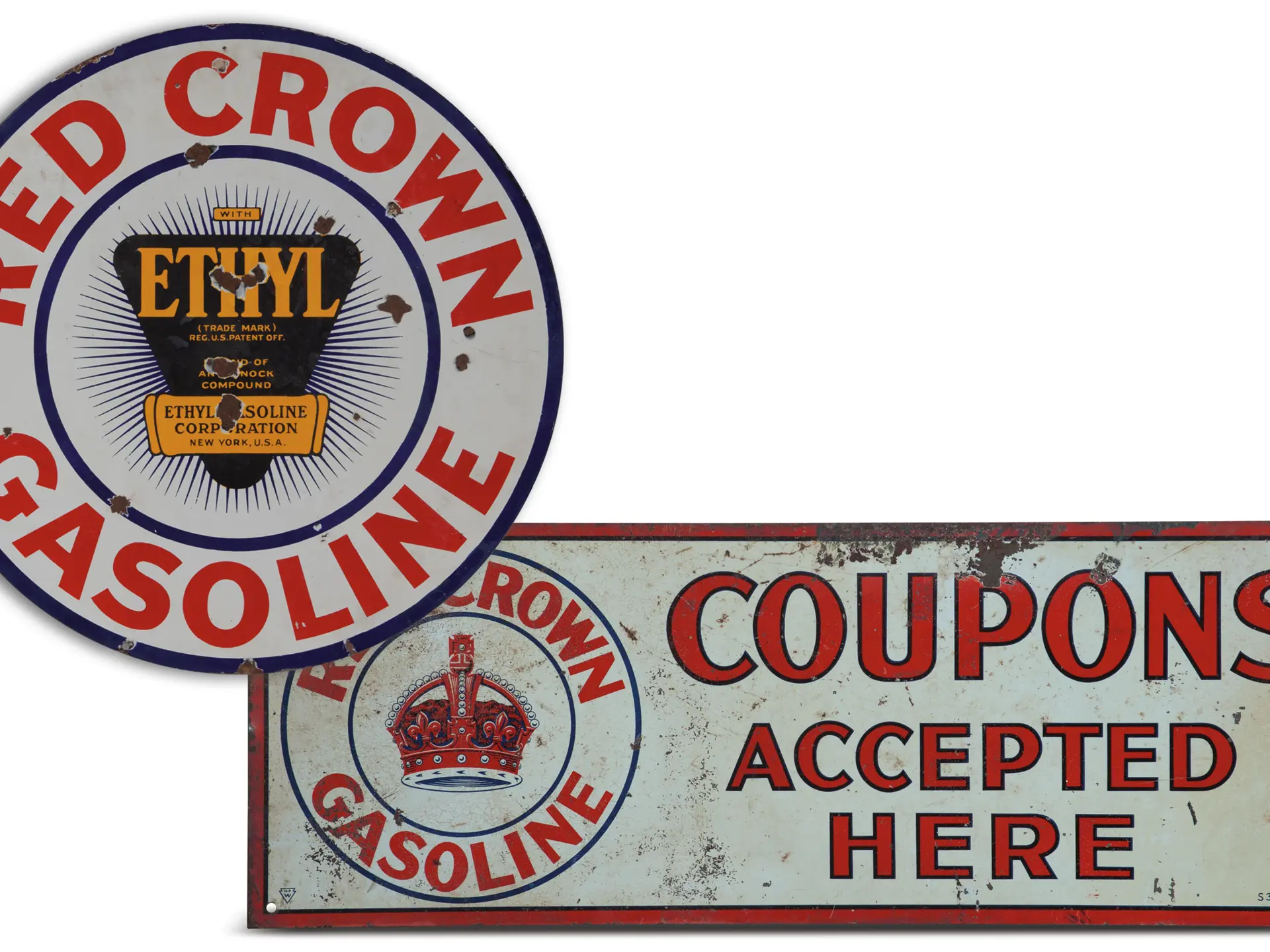 Two Red Crown Signs | The Dingman Collection 2012 | RM Sotheby's