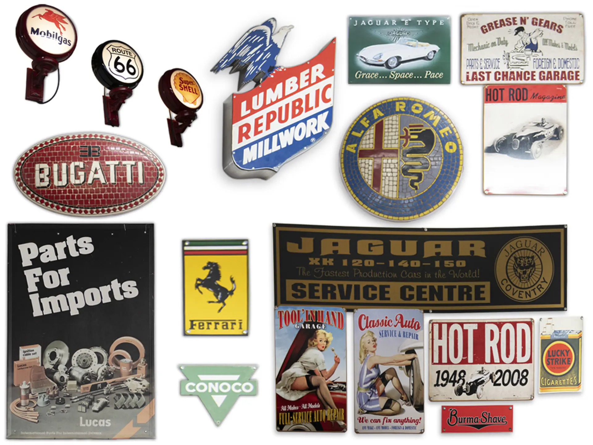 Lumber Republic Millwork Die-Cut Sign with Three Reproduction Gas ...