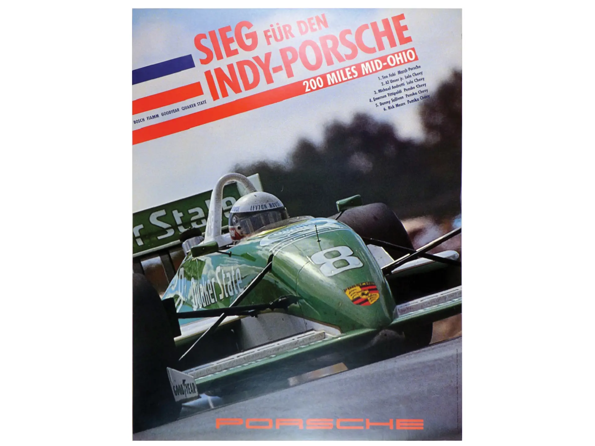 Indy-Porsche, 200 Miles Mid-Ohio, 1989 | Classic & Rare Porsche Posters ...