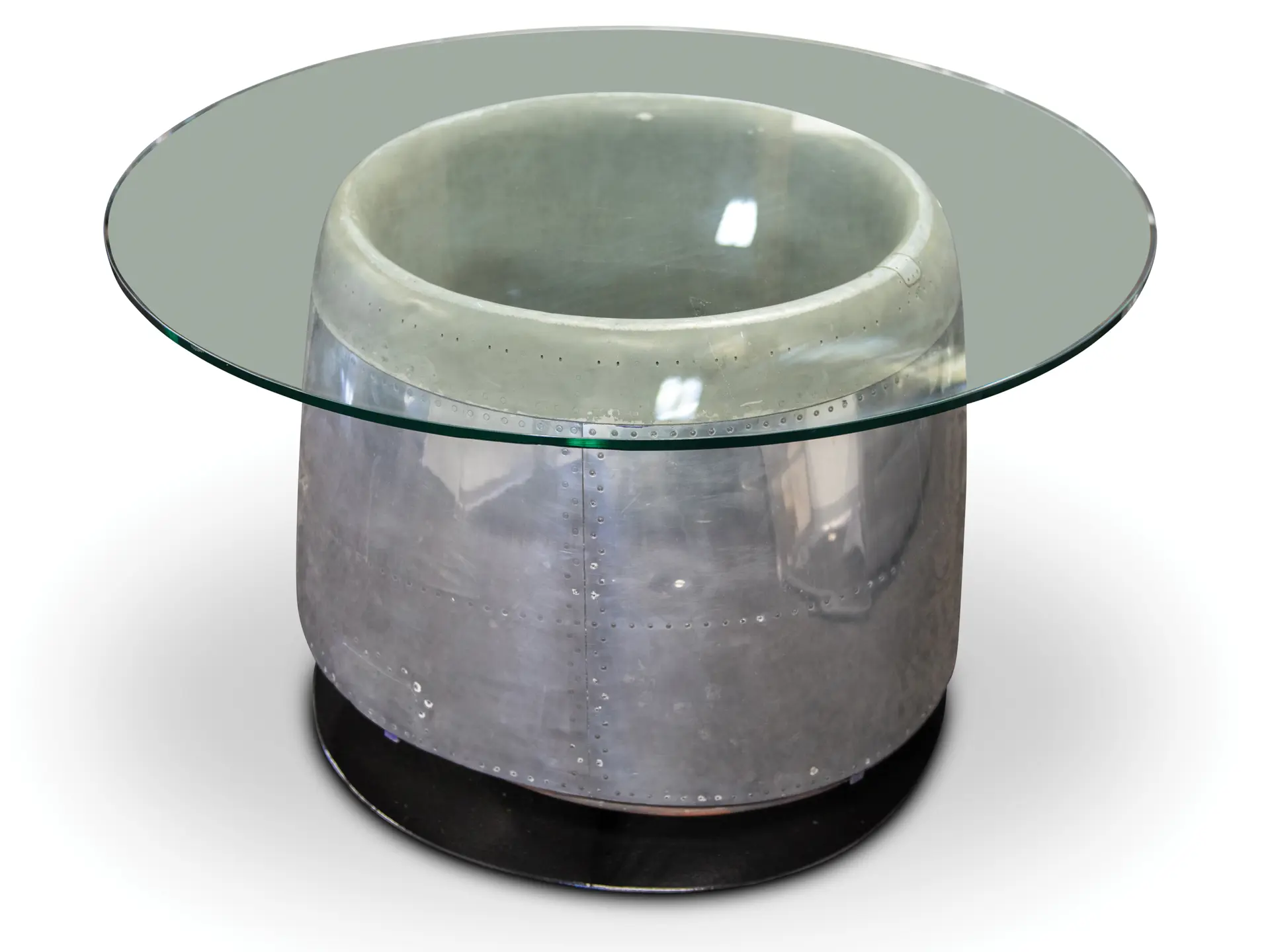 Jet Engine Inlet Glass Cocktail Table | The Elkhart Collection | RM ...