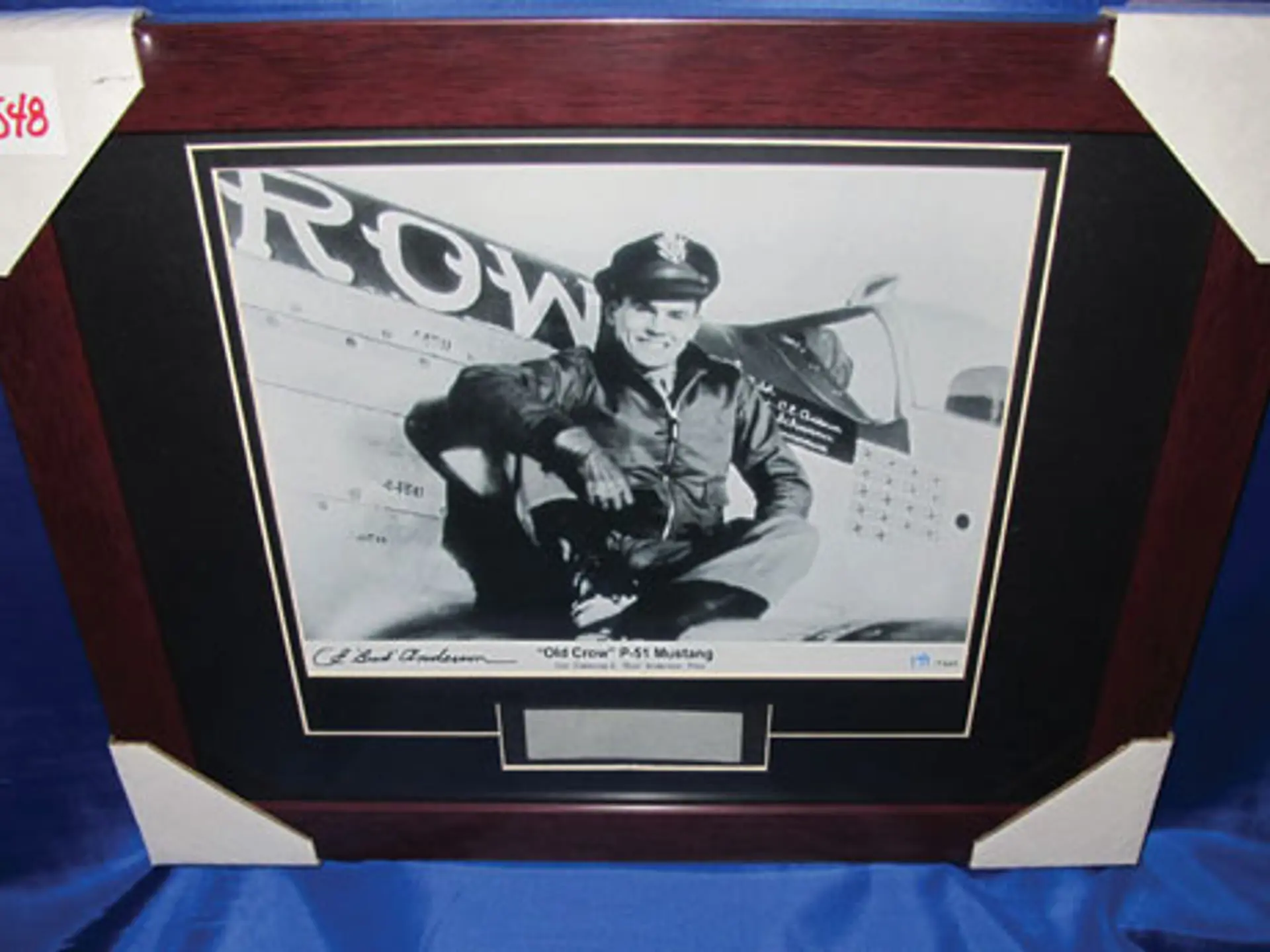Framed Photo of Clarence E. "Bud" Anderson Pilot of Old Crow included ...