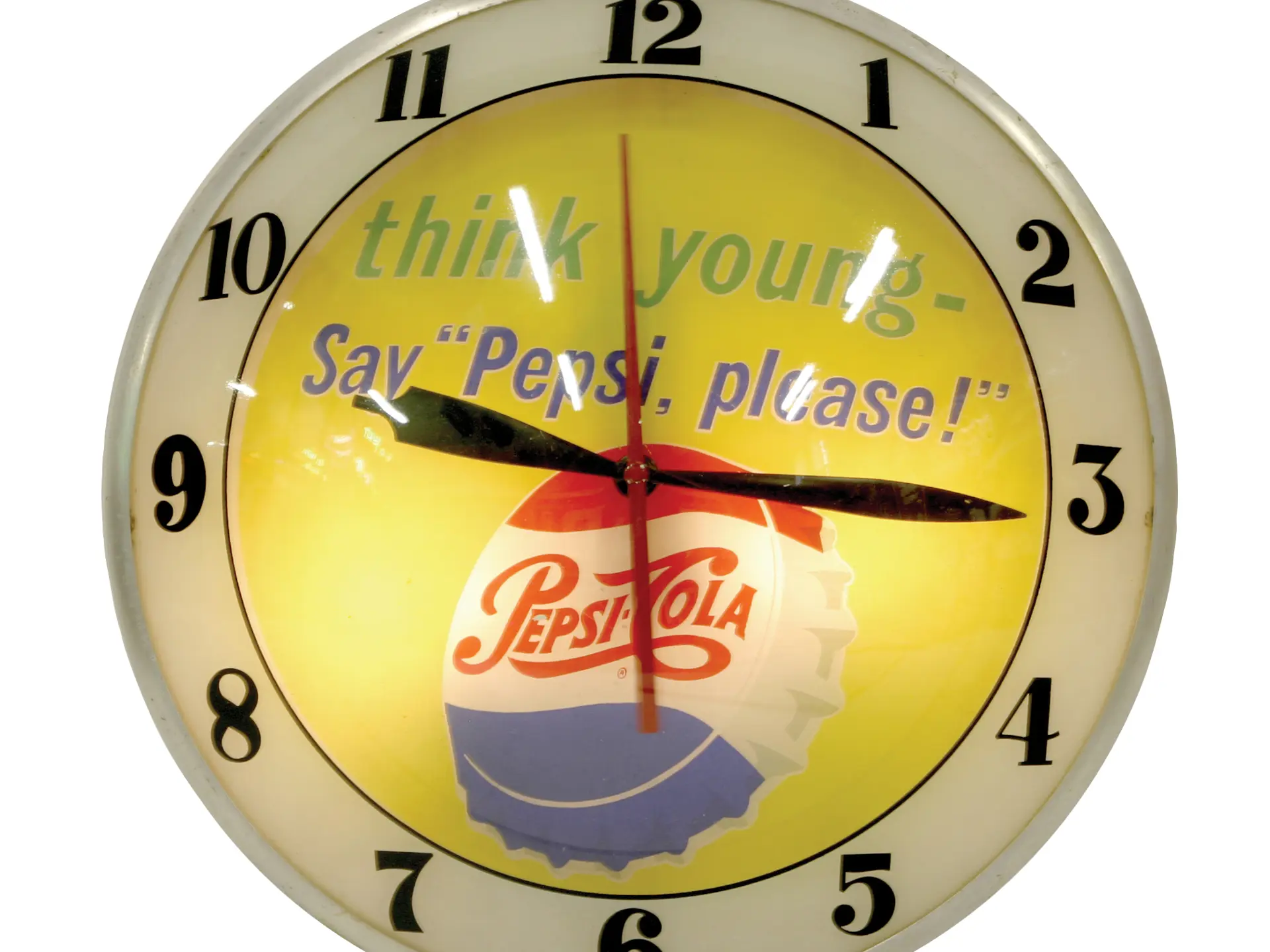 Illuminated Pepsi-Cola Clock: think young, Say "Pepsi, please!" | The ...