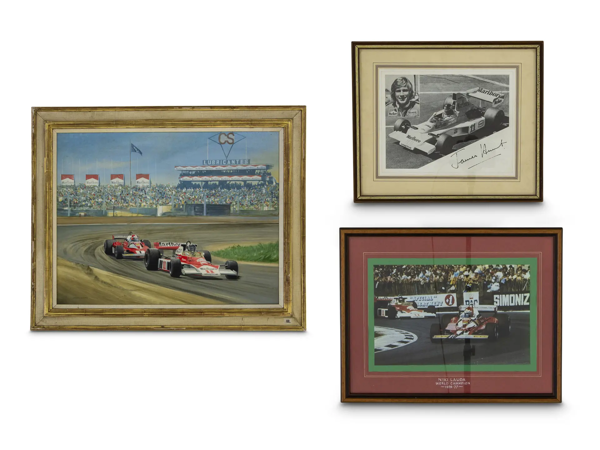 Three Framed Pieces of James Hunt and Niki Lauda Artwork | Unwrapped | The Connoisseur’s ...