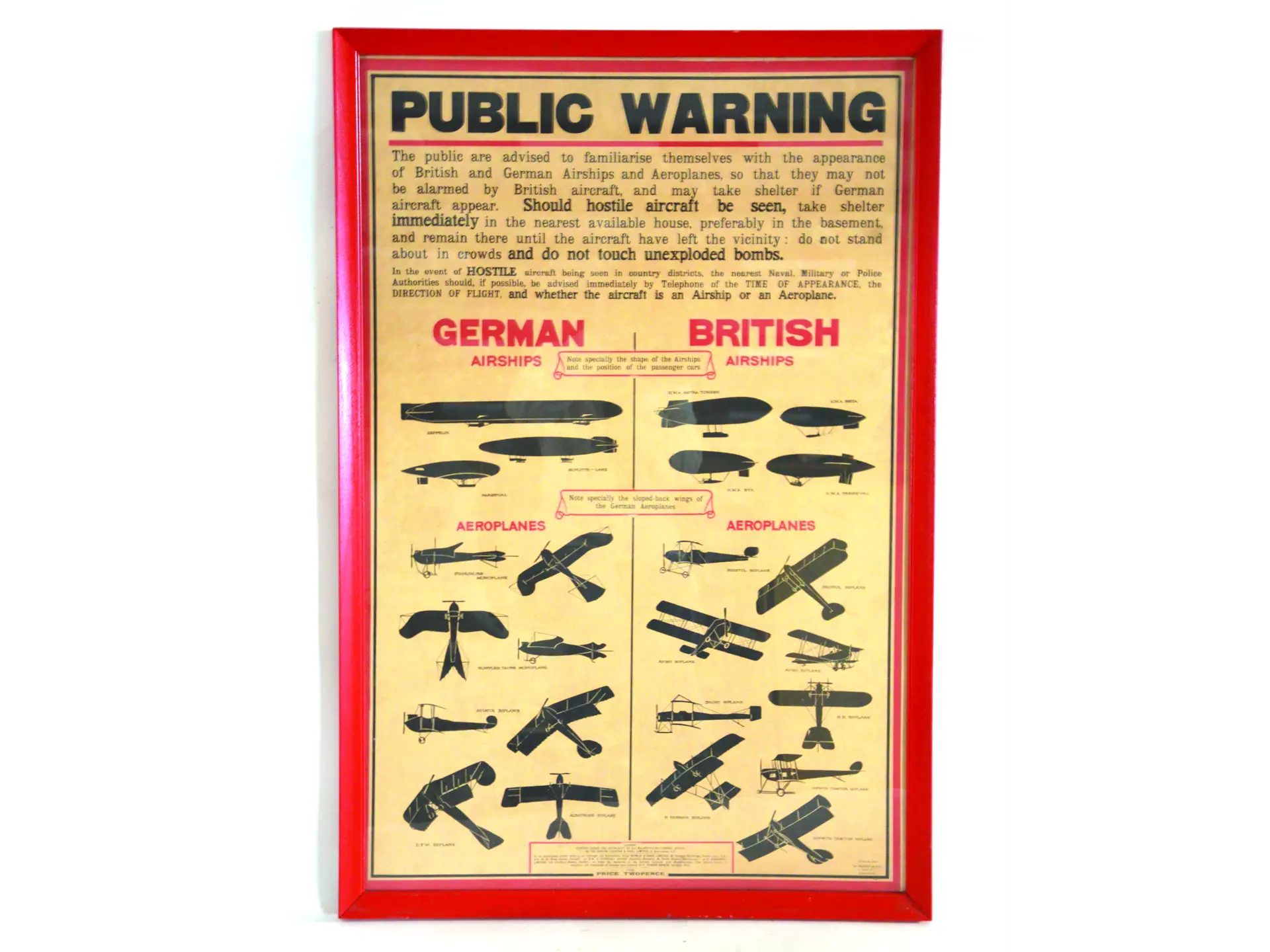 A WWI reconnaissance identification poster, 25”x37” | Auburn Spring ...
