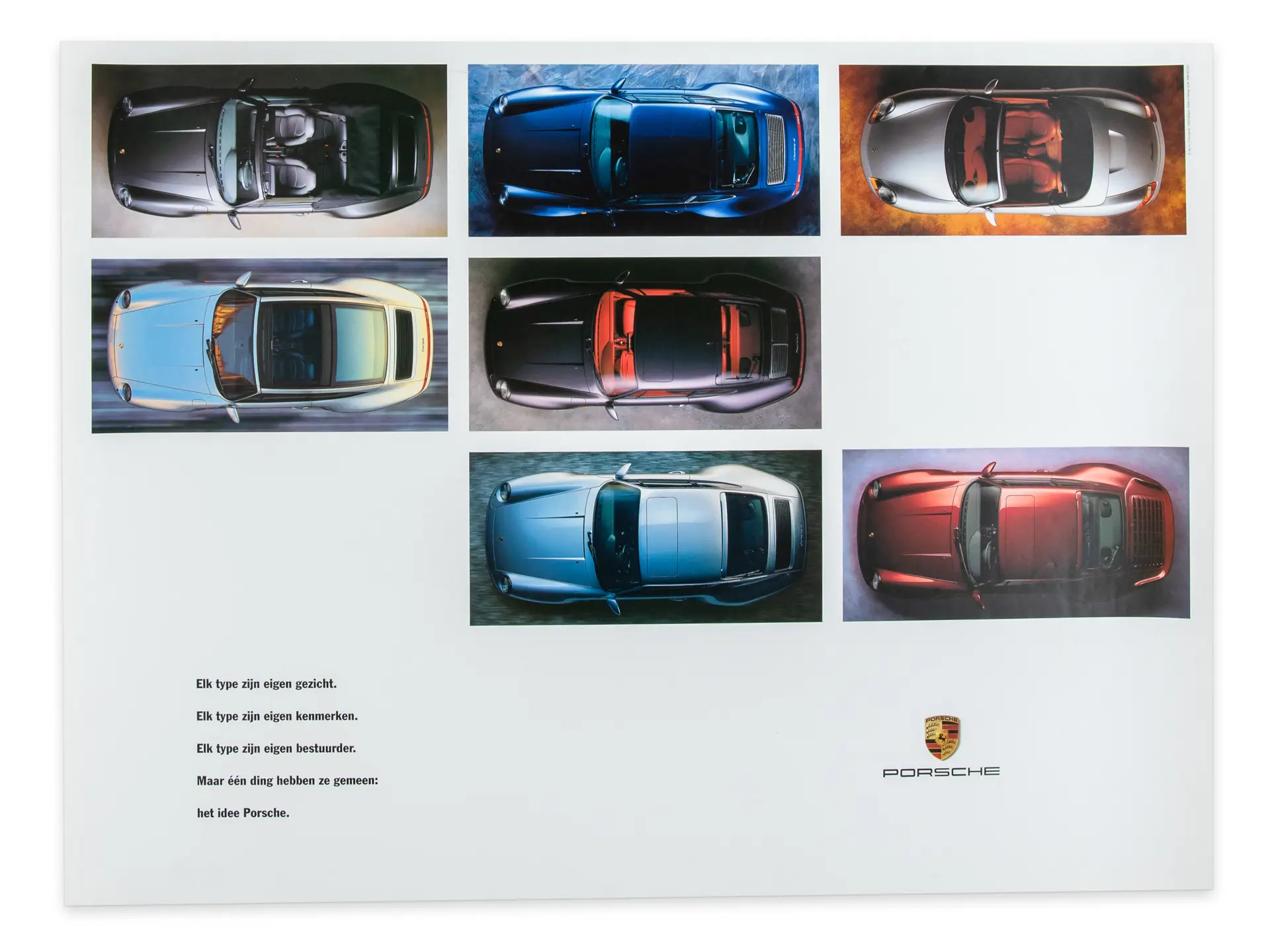Porsche Model Advertising Poster, Dutch | The White Collection | Online ...